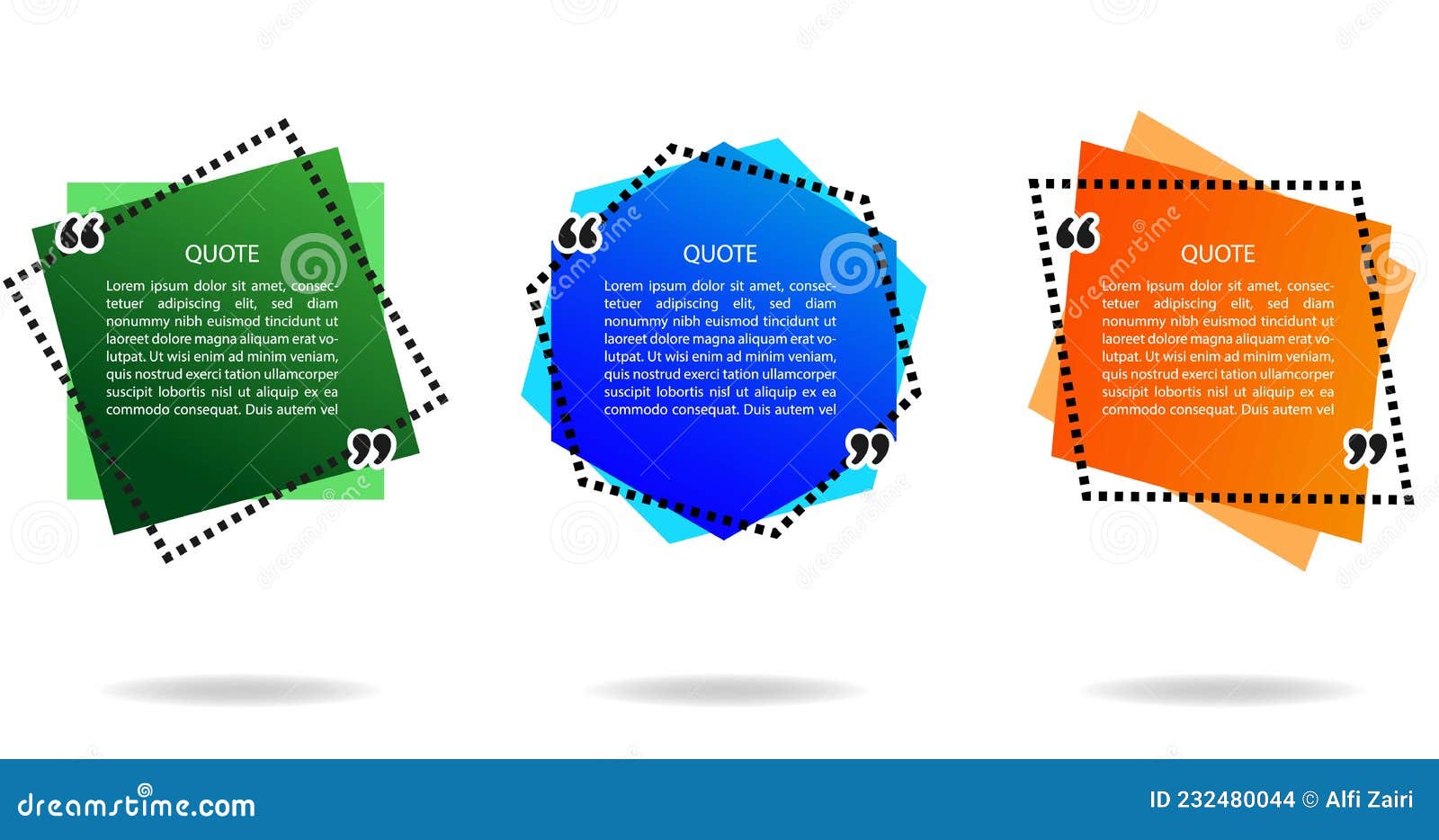 Modern Three Geometric Frame for Quotes, Tagline, Template, Etc. Stock ...