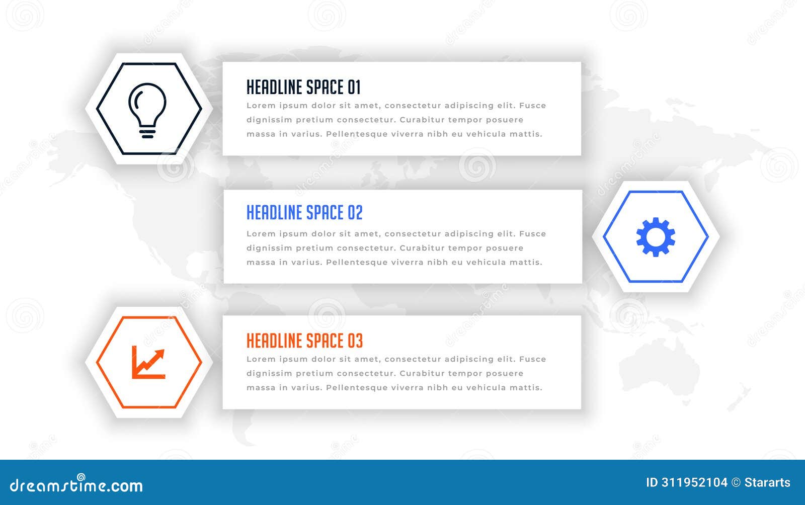 Modern Three Step Infochart Element Chart Banner for Business Success ...