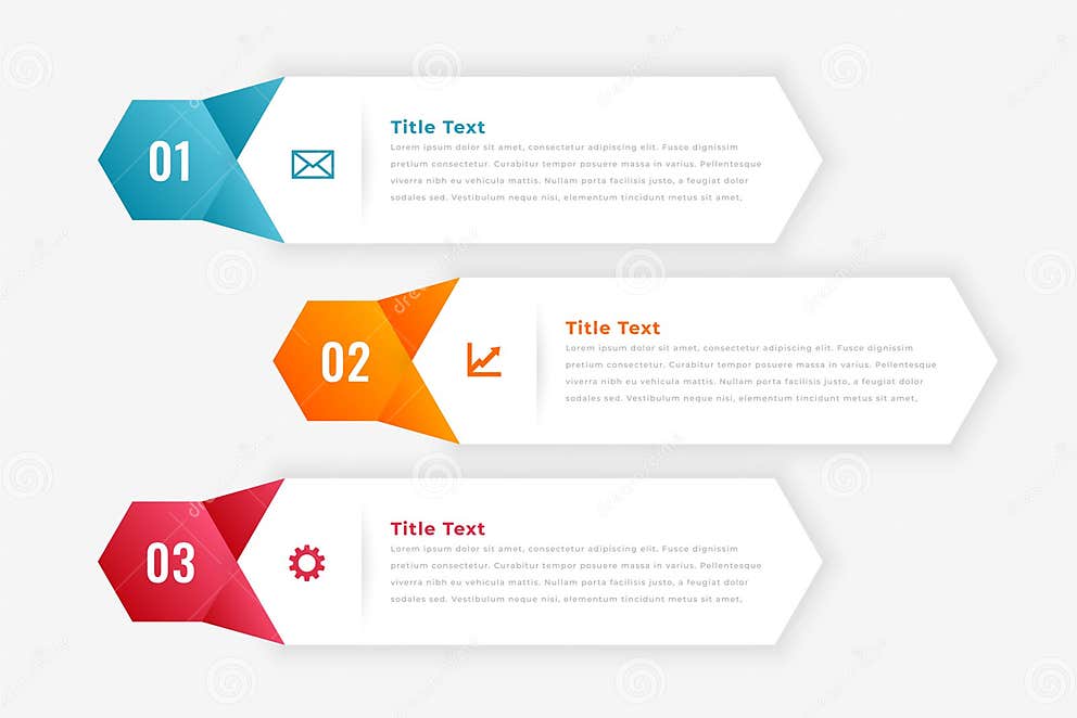 Modern Three Step Process Chart Template for Business Marketing Stock ...