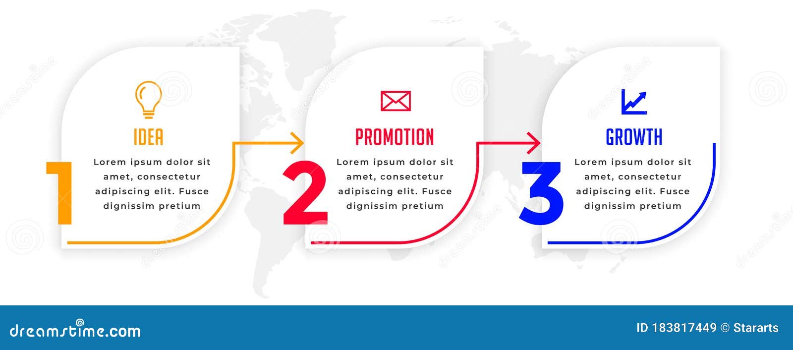 Modern Three Steps Business Infographic Directional Template Stock ...