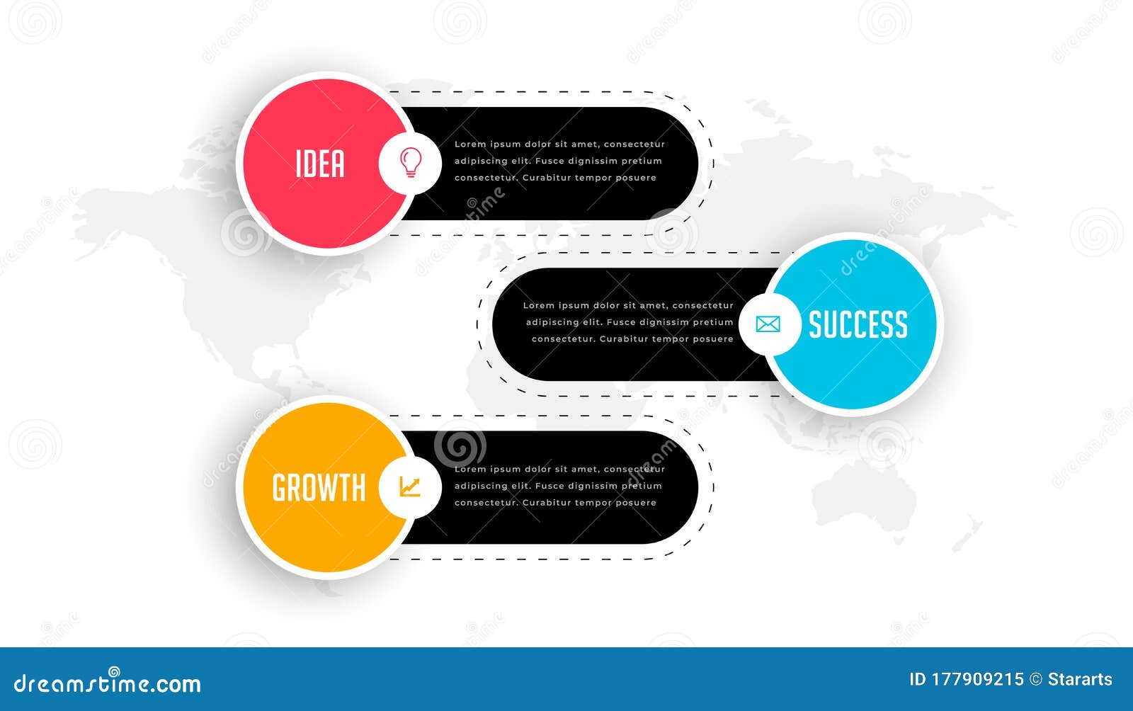 Modern Three Steps Business Professional Infographics Template Stock ...