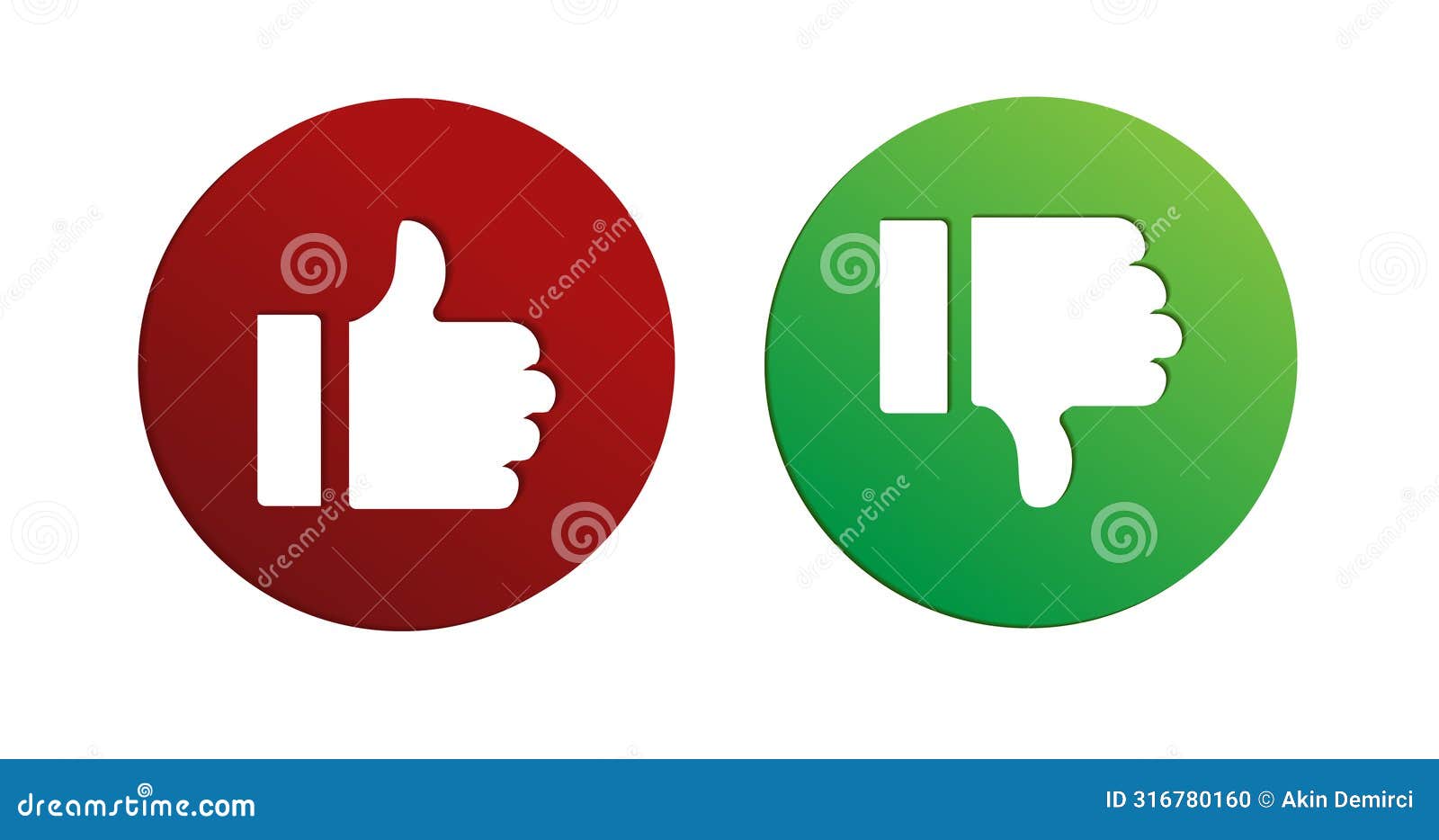Modern Thumbs Up and Thumbs Down Icons Stock Vector - Illustration of ...