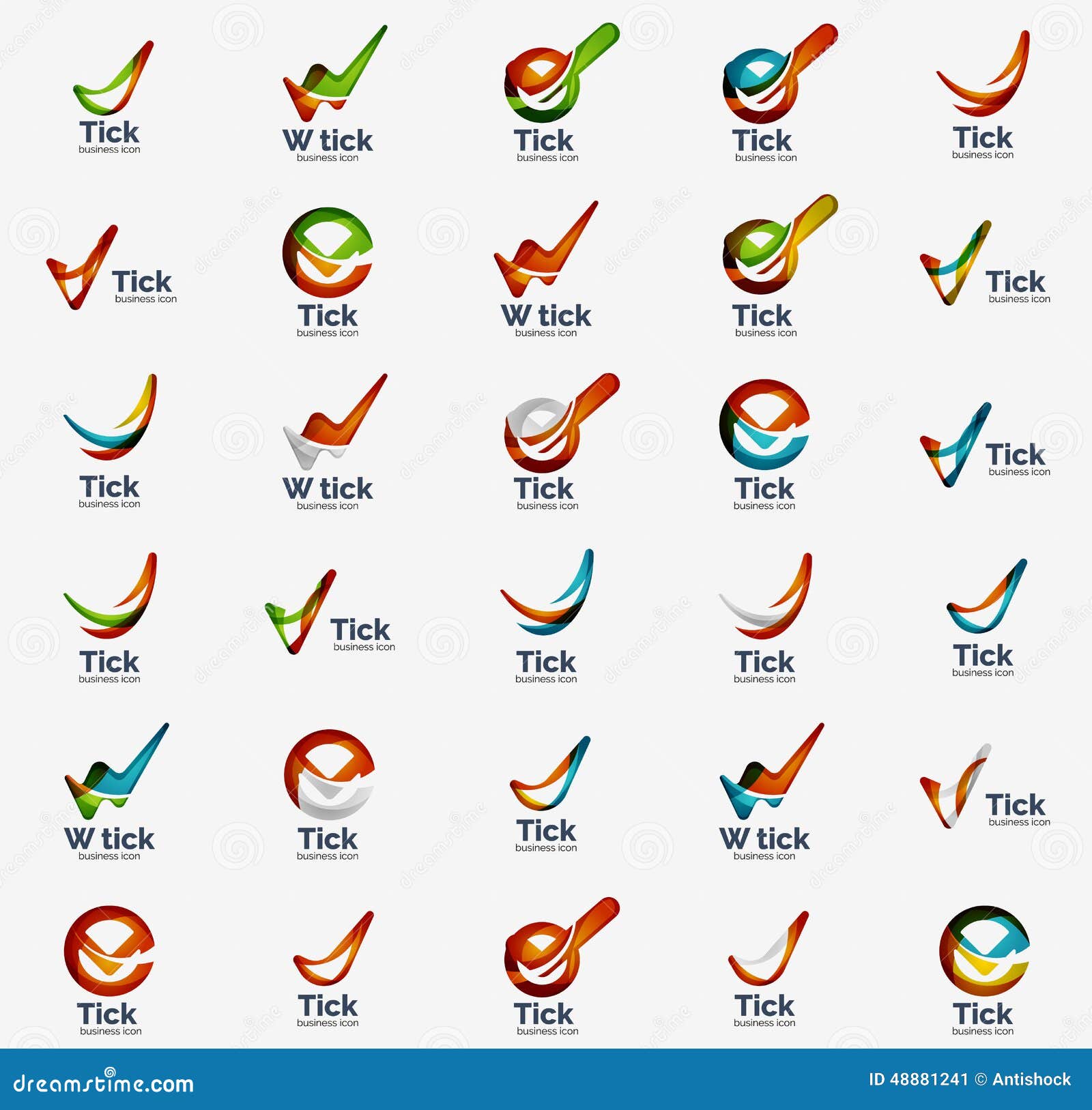 Modern Tick Abstract Wave Logo Design Vector Illustration ...