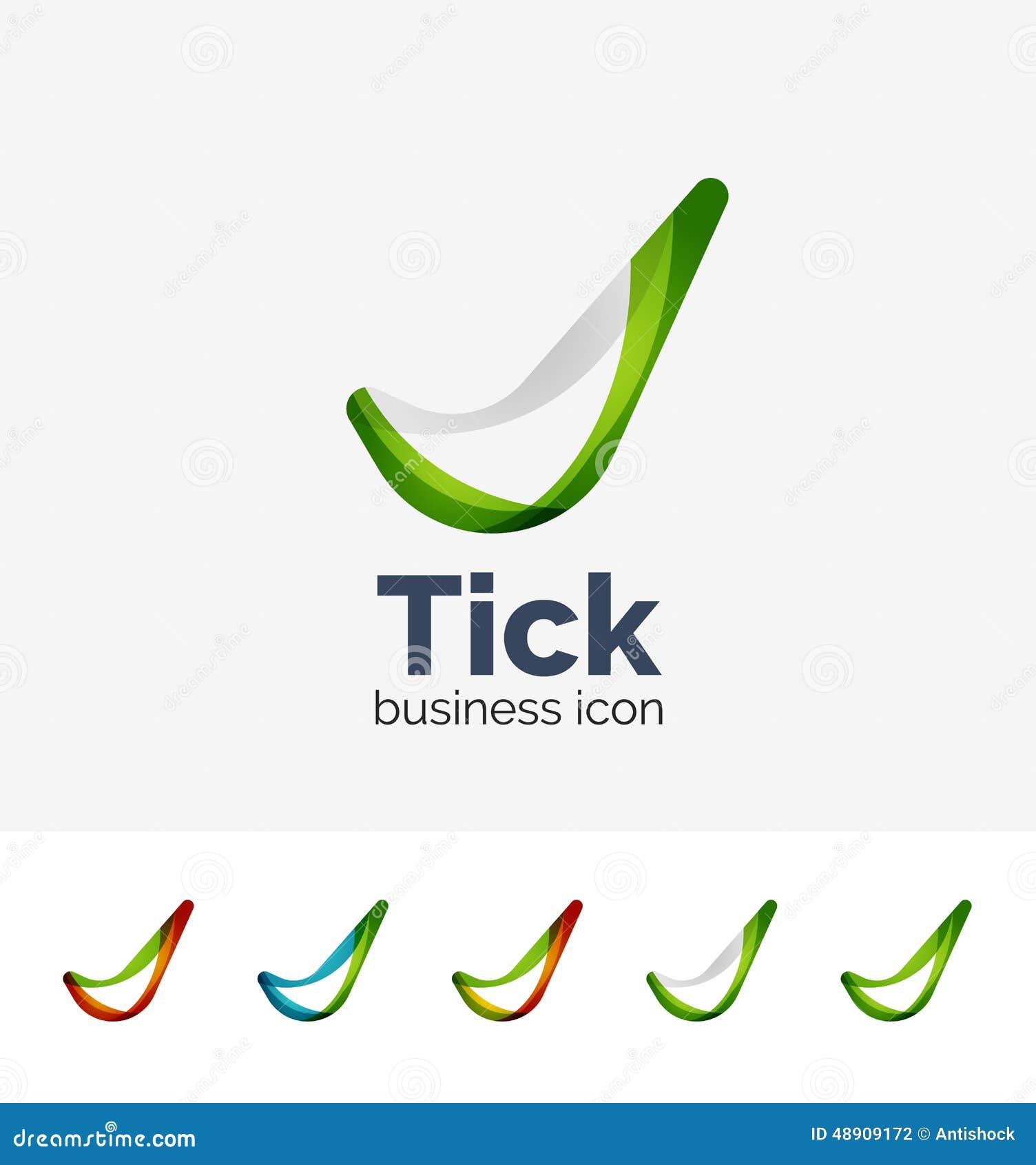 Modern Tick Abstract Wave Logo Set Stock Vector - Illustration of ...