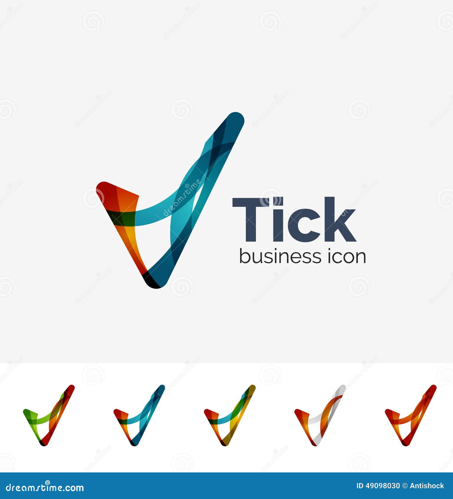 Modern Tick Abstract Wave Logo Set Stock Vector - Illustration of ...