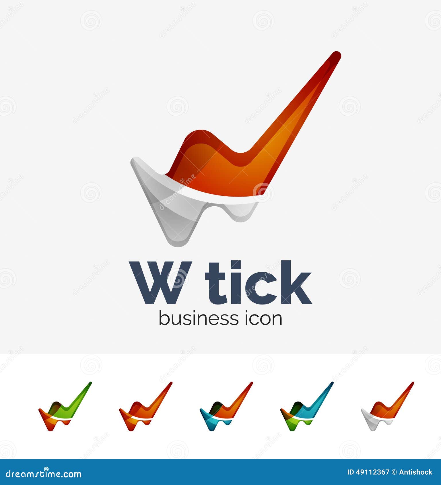 Modern Tick Abstract Wave Logo Set Stock Vector - Illustration of ...