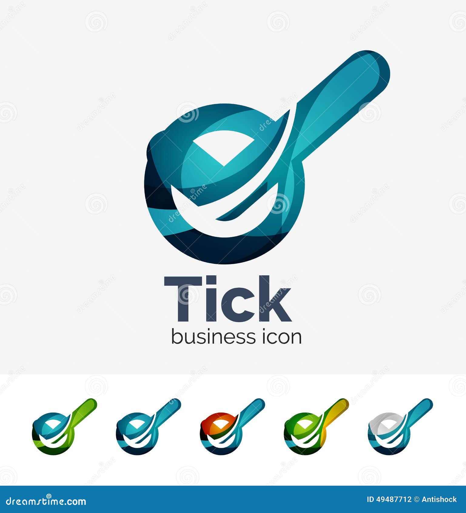 Modern Tick Abstract Wave Logo Set Stock Vector - Illustration of check ...