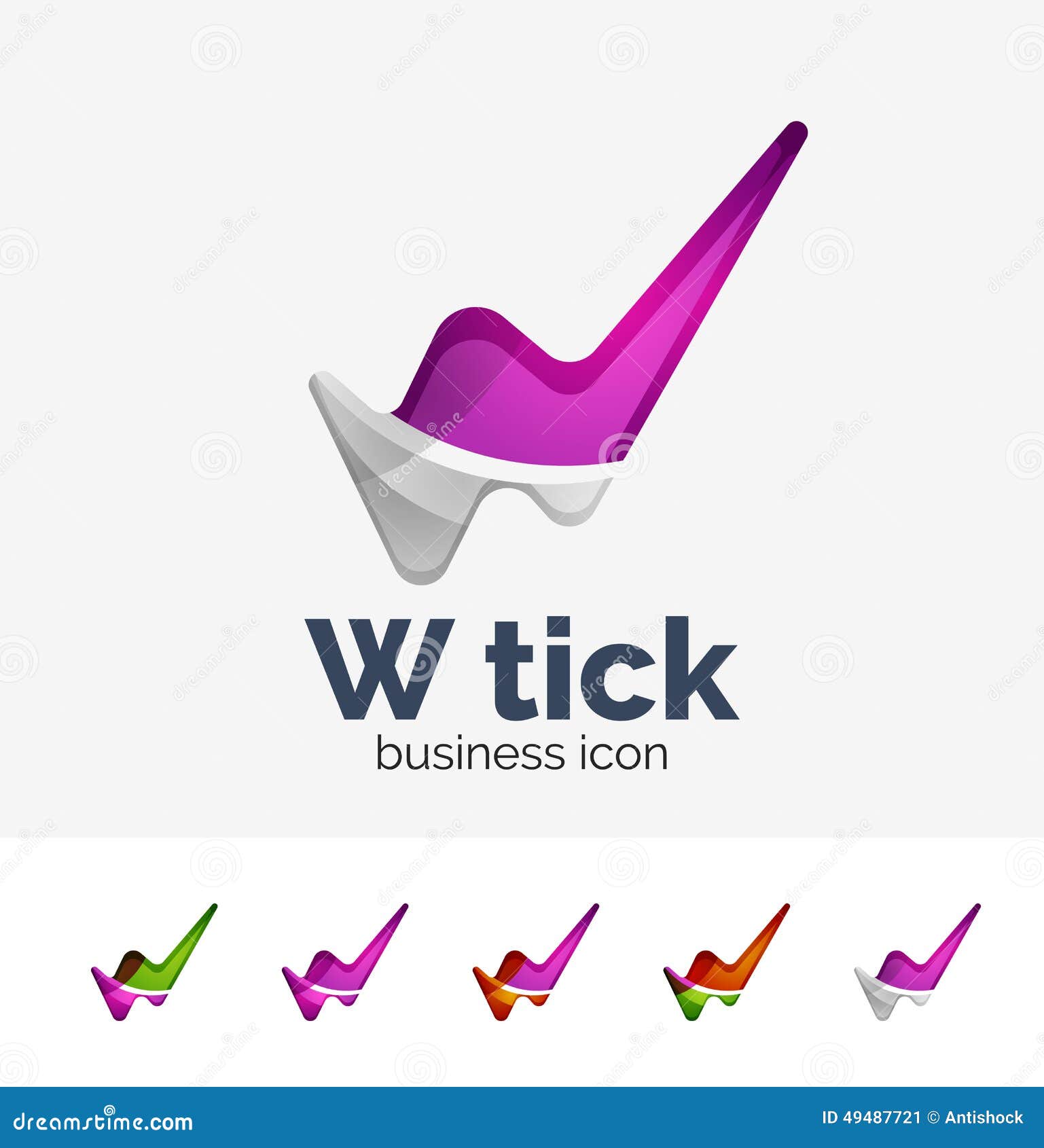 Modern Tick Abstract Wave Logo Set Stock Vector - Illustration of icon ...