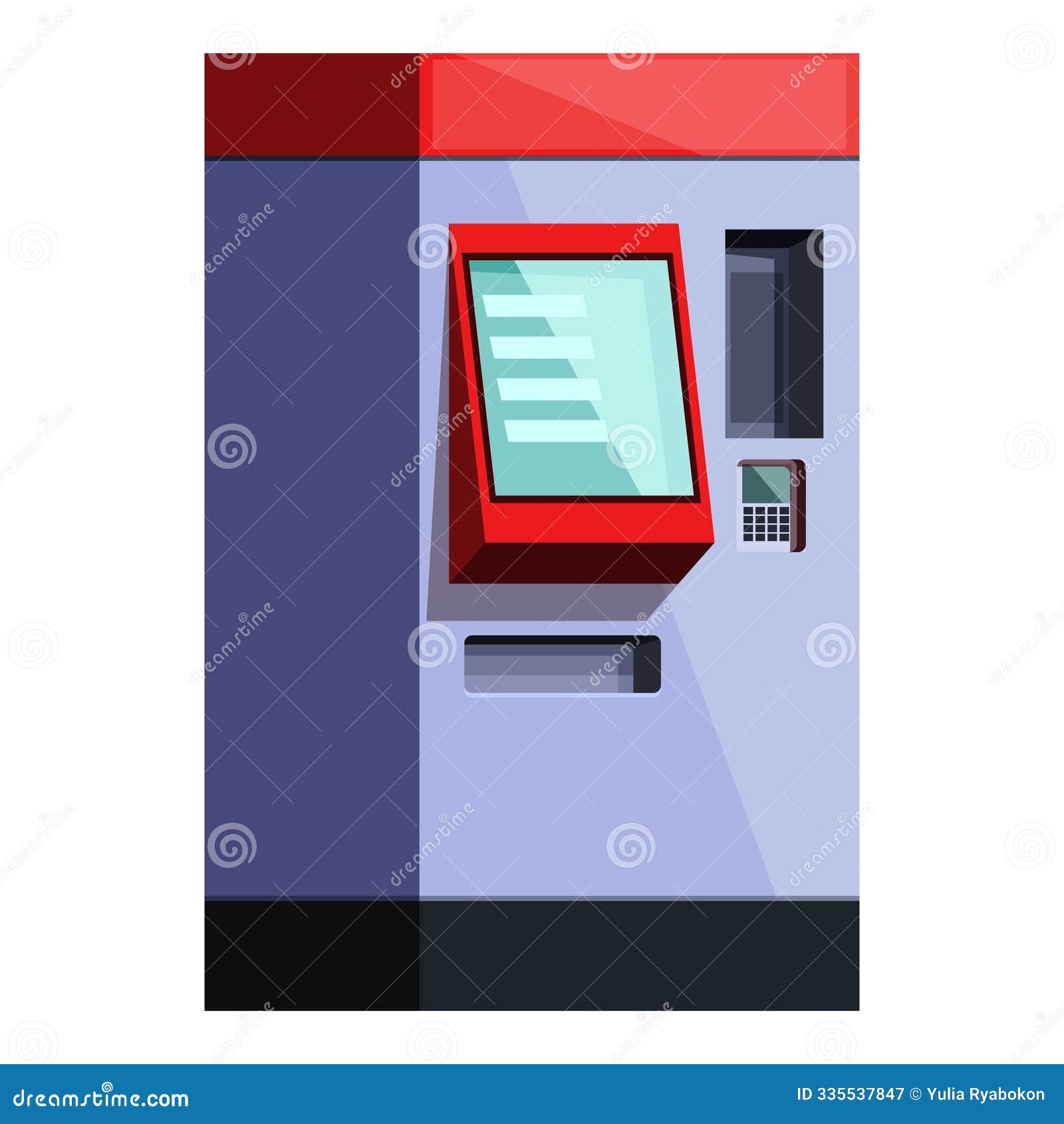 Modern Ticket Vending Machine Standing on White Background Stock ...