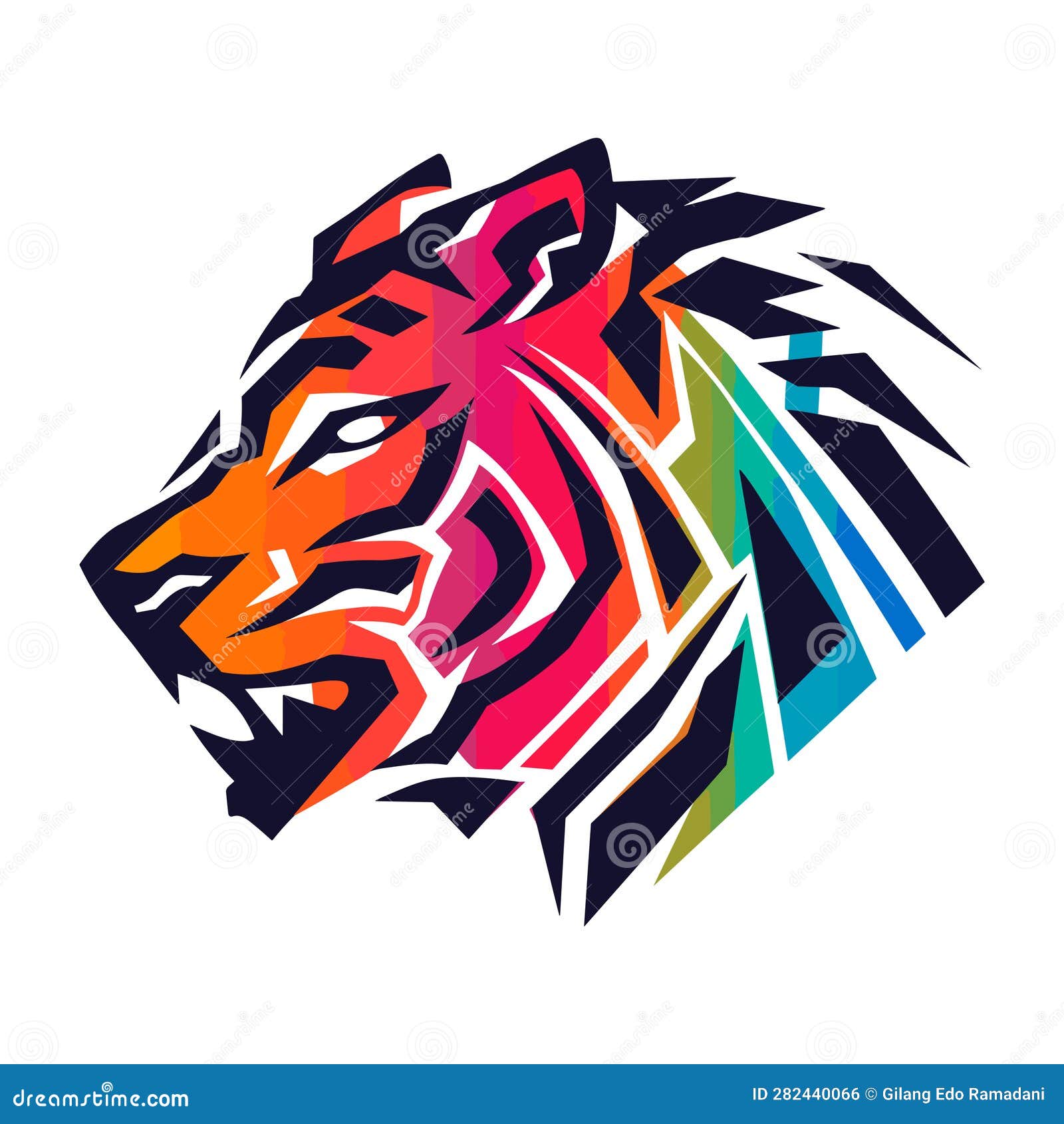 Modern Tiger Head Vector Art Stock Vector - Illustration of drawing ...