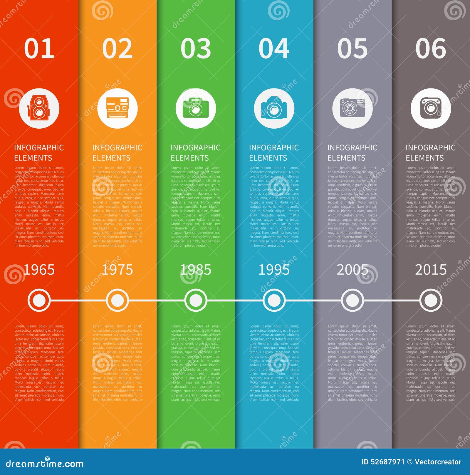 Minimal Timeline Infographic Template 4 Options Or Steps Cartoon Vector ...