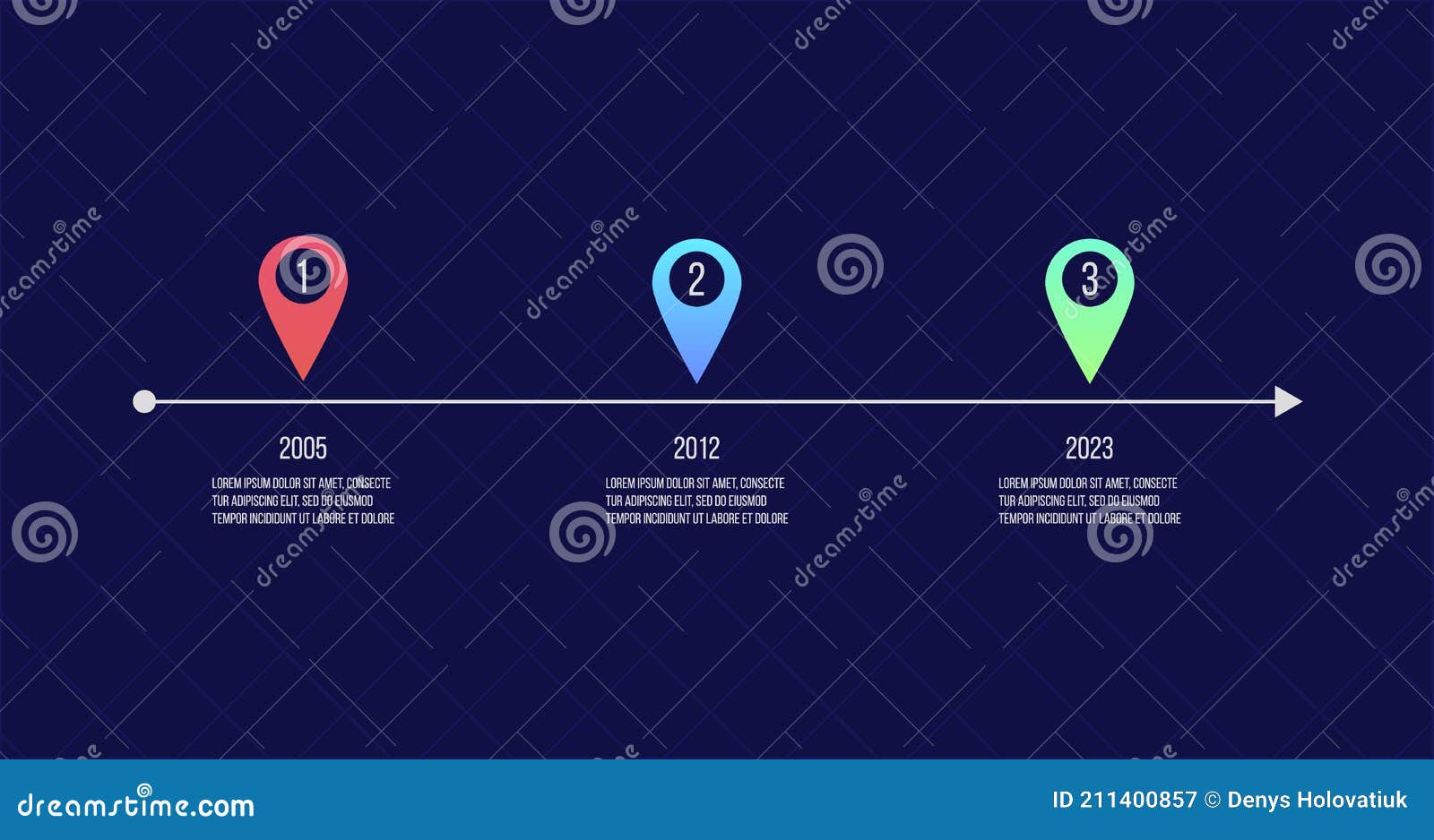 Modern Timeline Template with Checkpoints. Simple Infographic Design ...