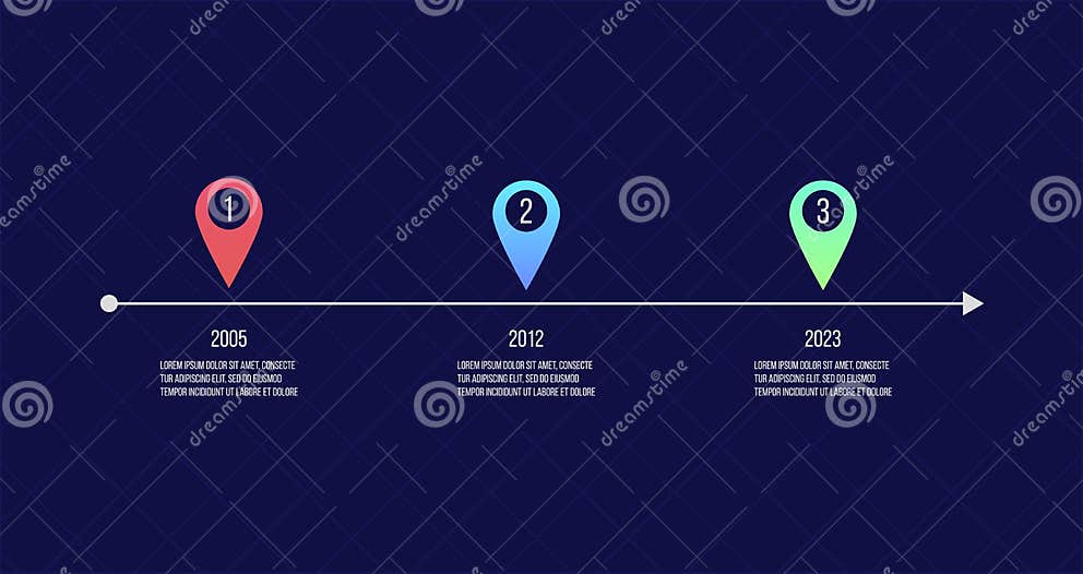 Modern Timeline Template with Checkpoints. Simple Infographic Design ...
