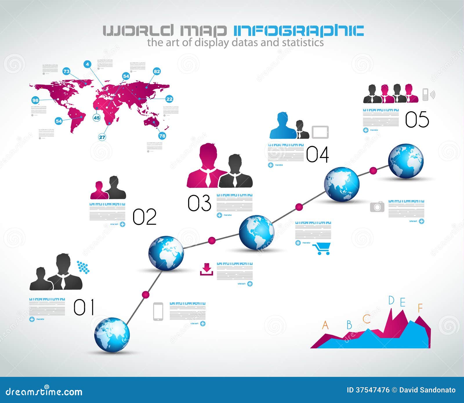 Modern Timeline Template with Flat UI Stock Illustration - Illustration ...