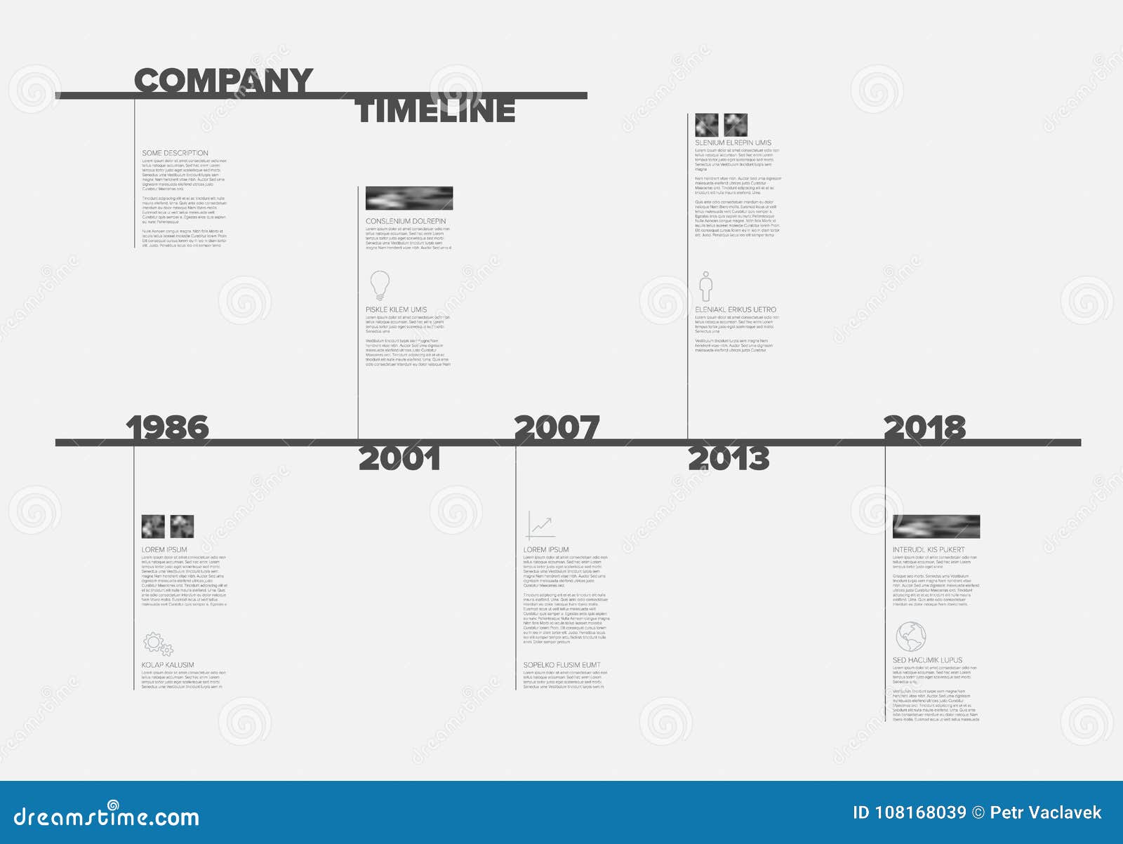 Modern Timeline Template with Nice Typography Stock Vector ...