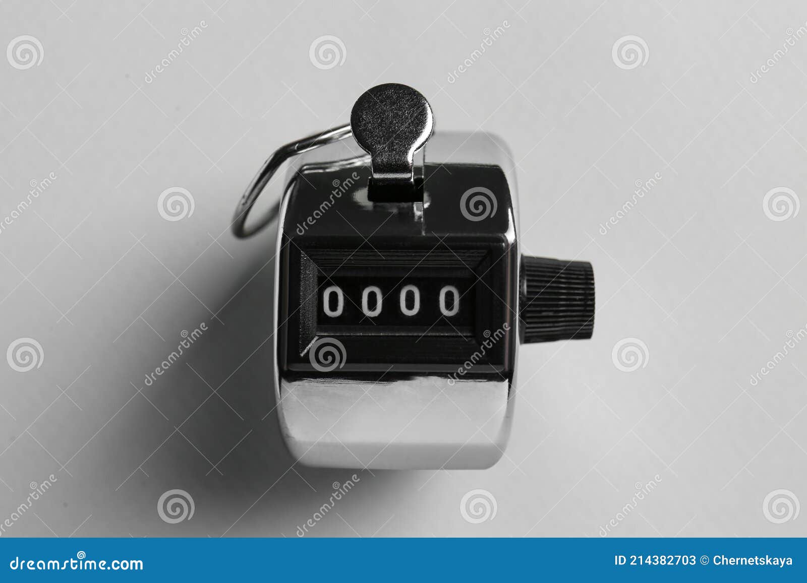 Modern Timer on Light Grey Background, Top View Stock Image - Image of ...