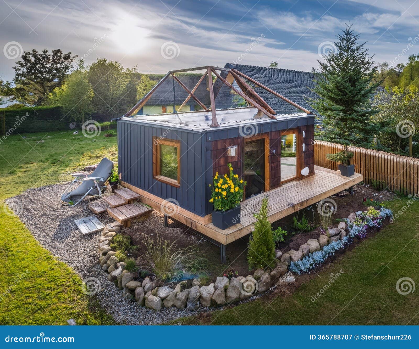 Modern Tiny House In Forest Barnhouse Cozy Realistic. Al Generated ...