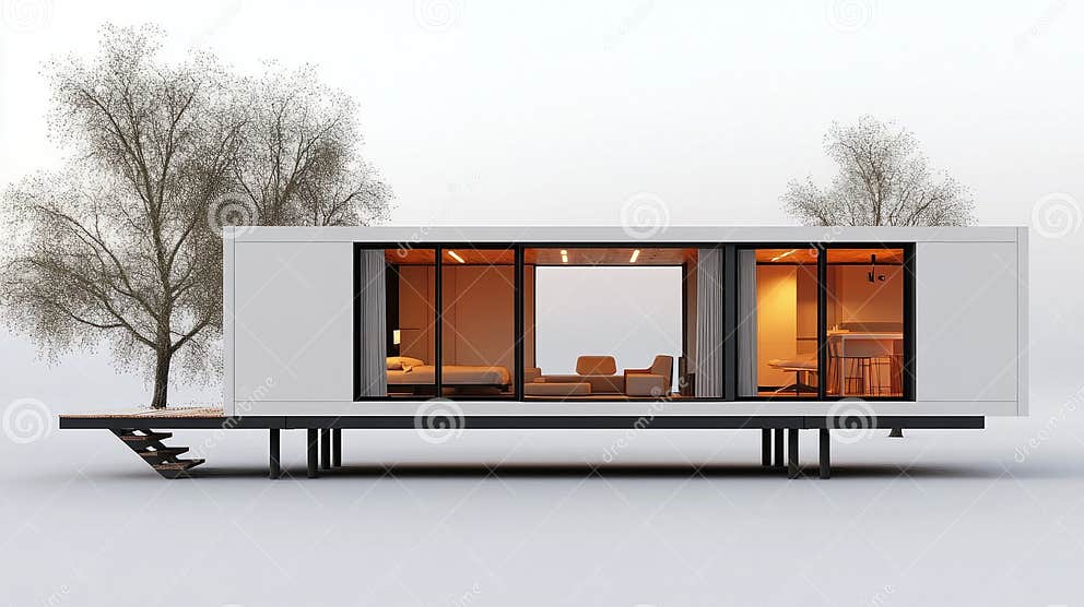 Modern Tiny Modular Home with Open Floor Plan and Customizable Interior ...
