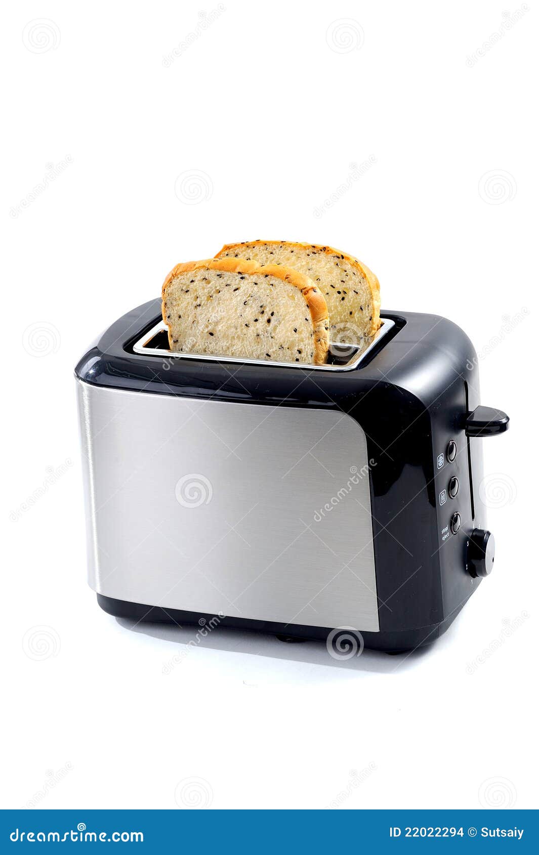 Modern toaster with bread stock photo. Image of household - 22022294