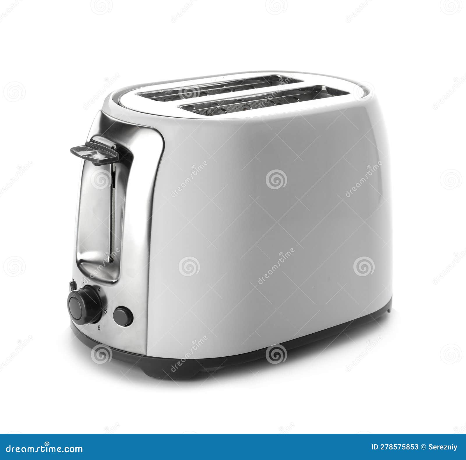 Modern Toaster on White Background Stock Image - Image of featuring ...