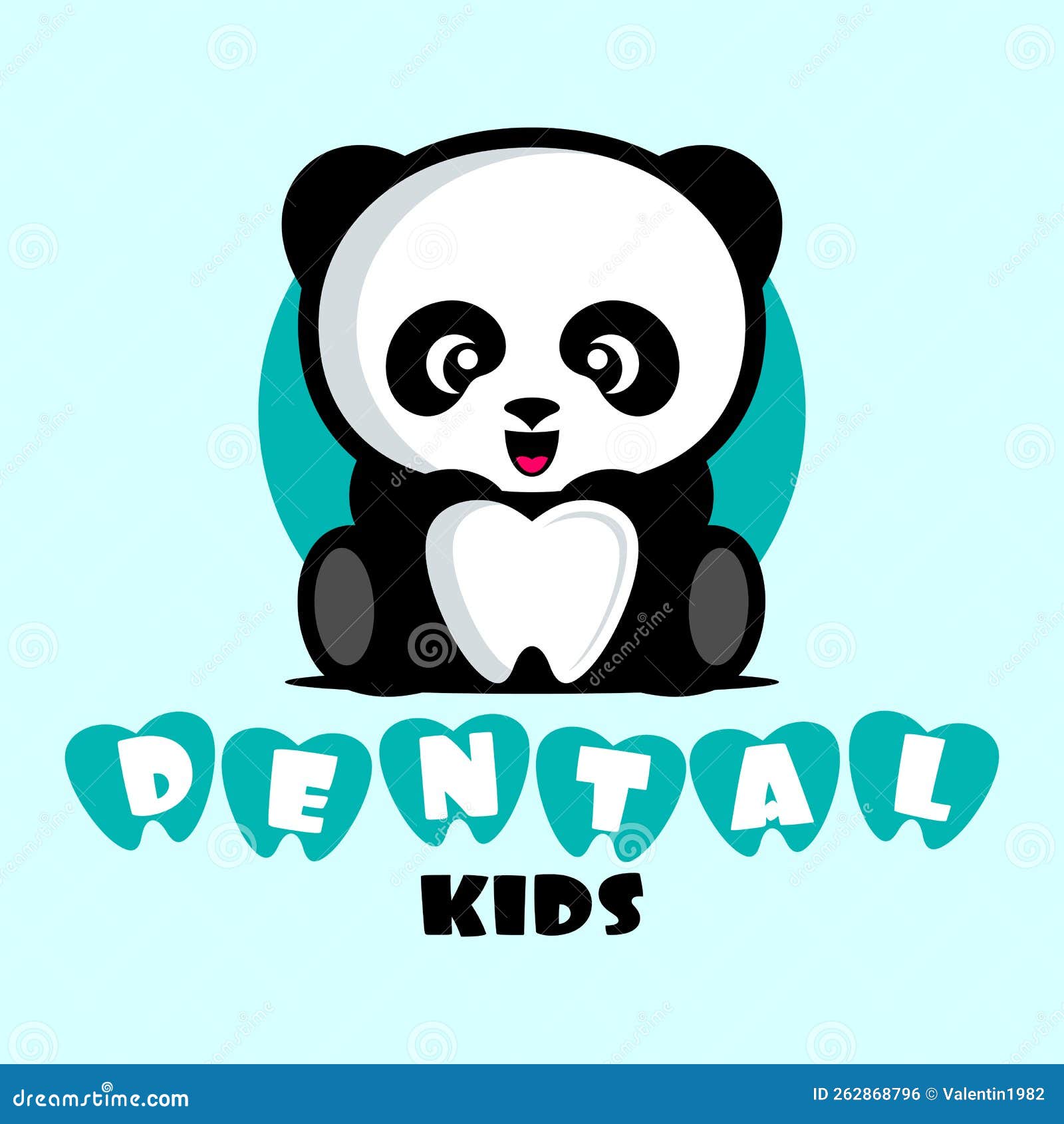 Modern Tooth Panda Pediatric Dentistry Logo. Stock Vector ...