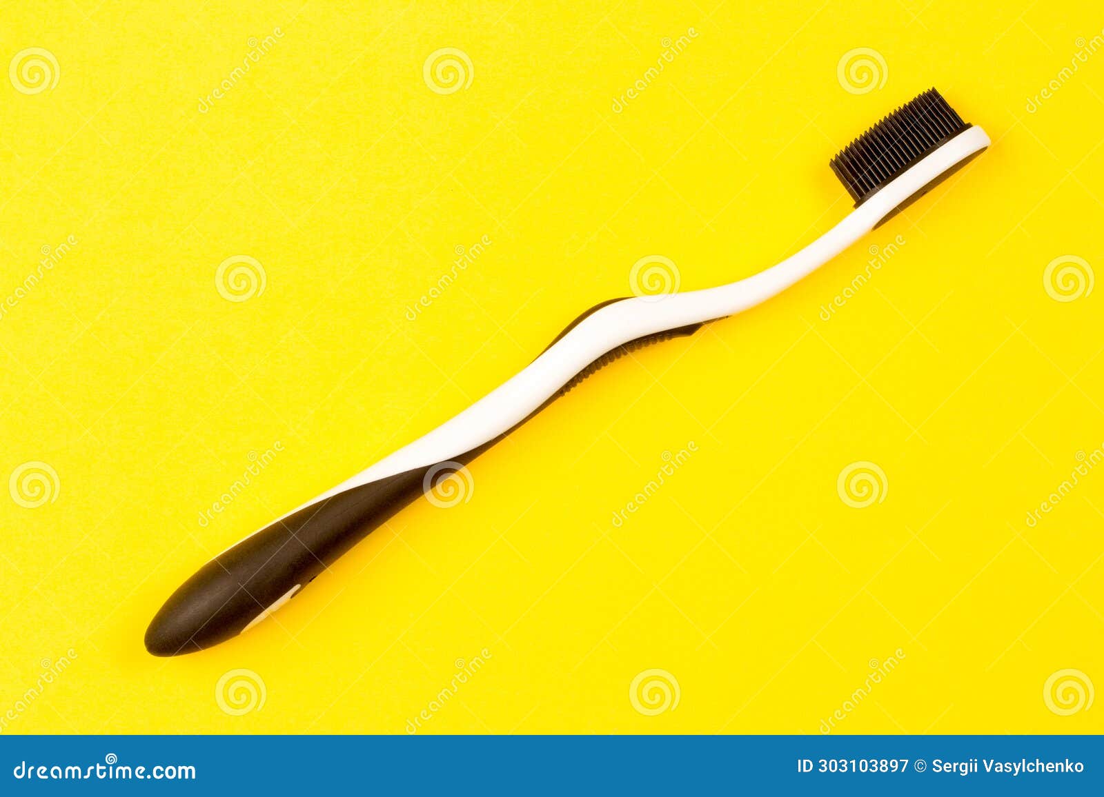 Modern Toothbrush on Yellow Background. Stock Image - Image of ...