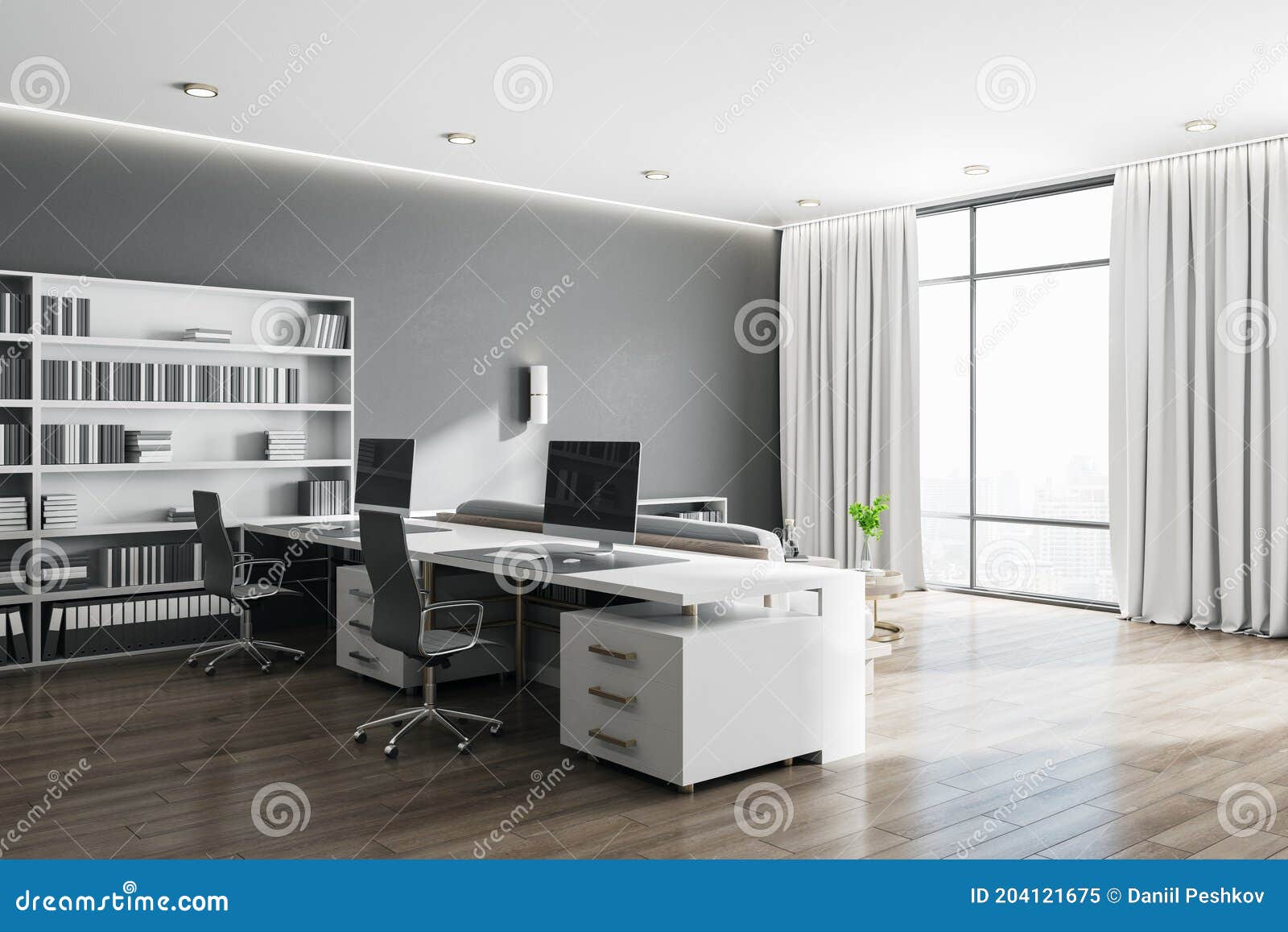 Modern Top Manager`s Workplace with Computer on Table Stock ...