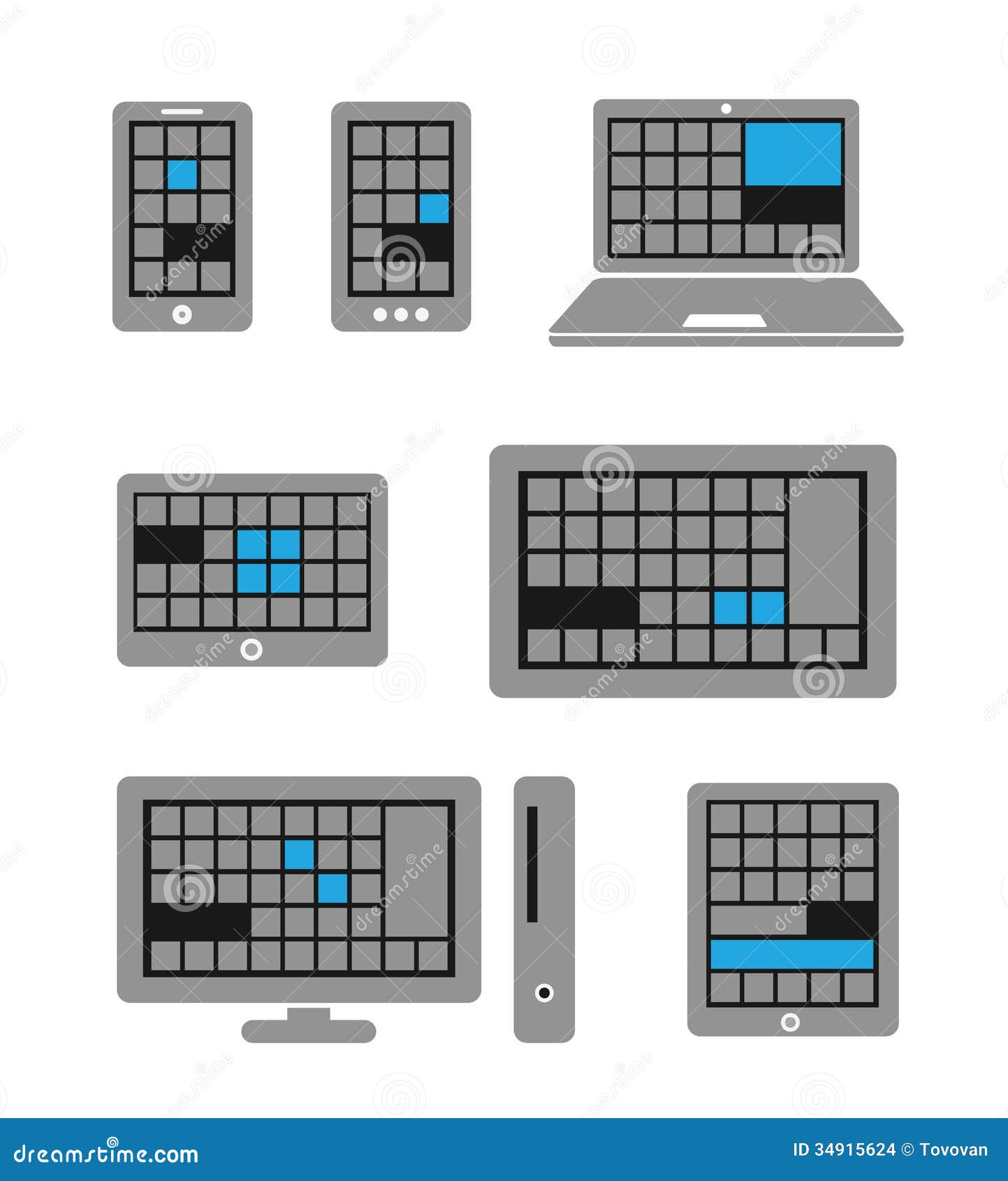 Modern touch gadgets stock vector. Illustration of communication - 34915624