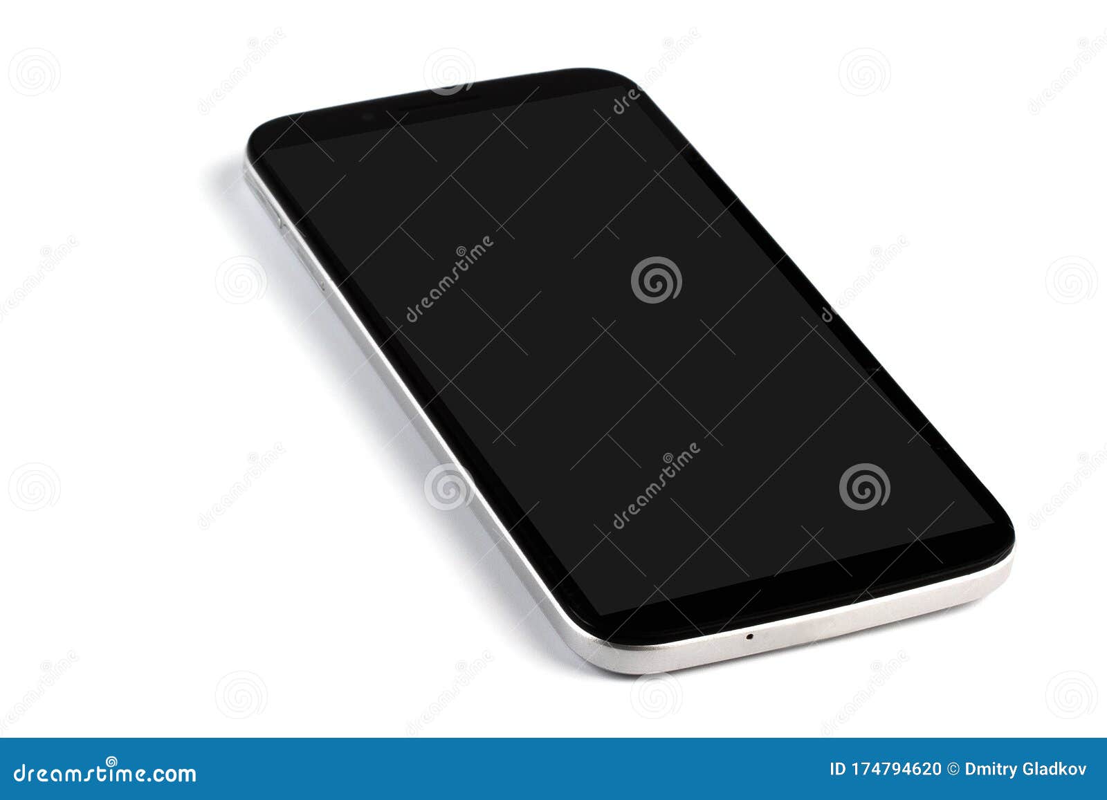 Modern Touch Screen Smartphone Isolated on White Background with Shadow ...