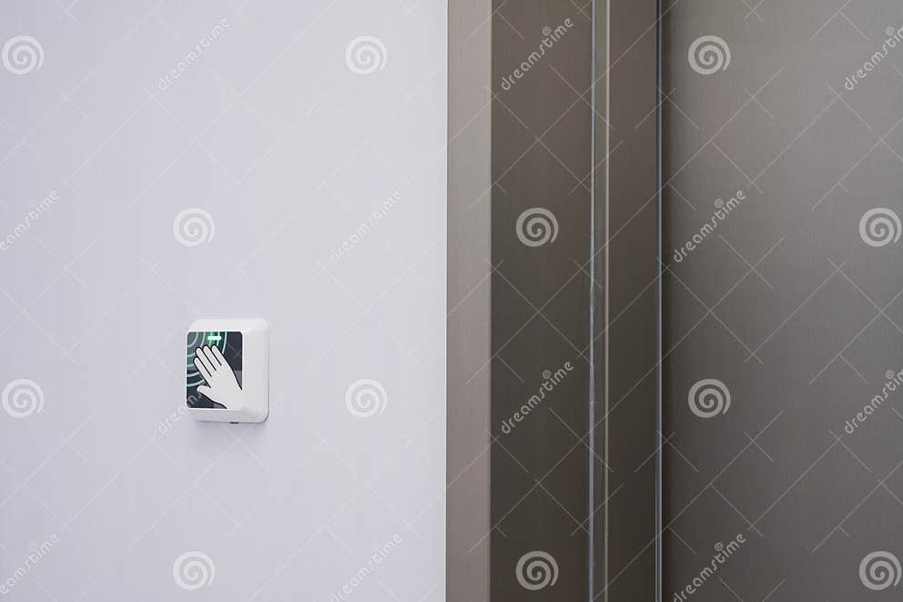 Modern Touchless Automatic Door Openers and Door Details Stock Image ...
