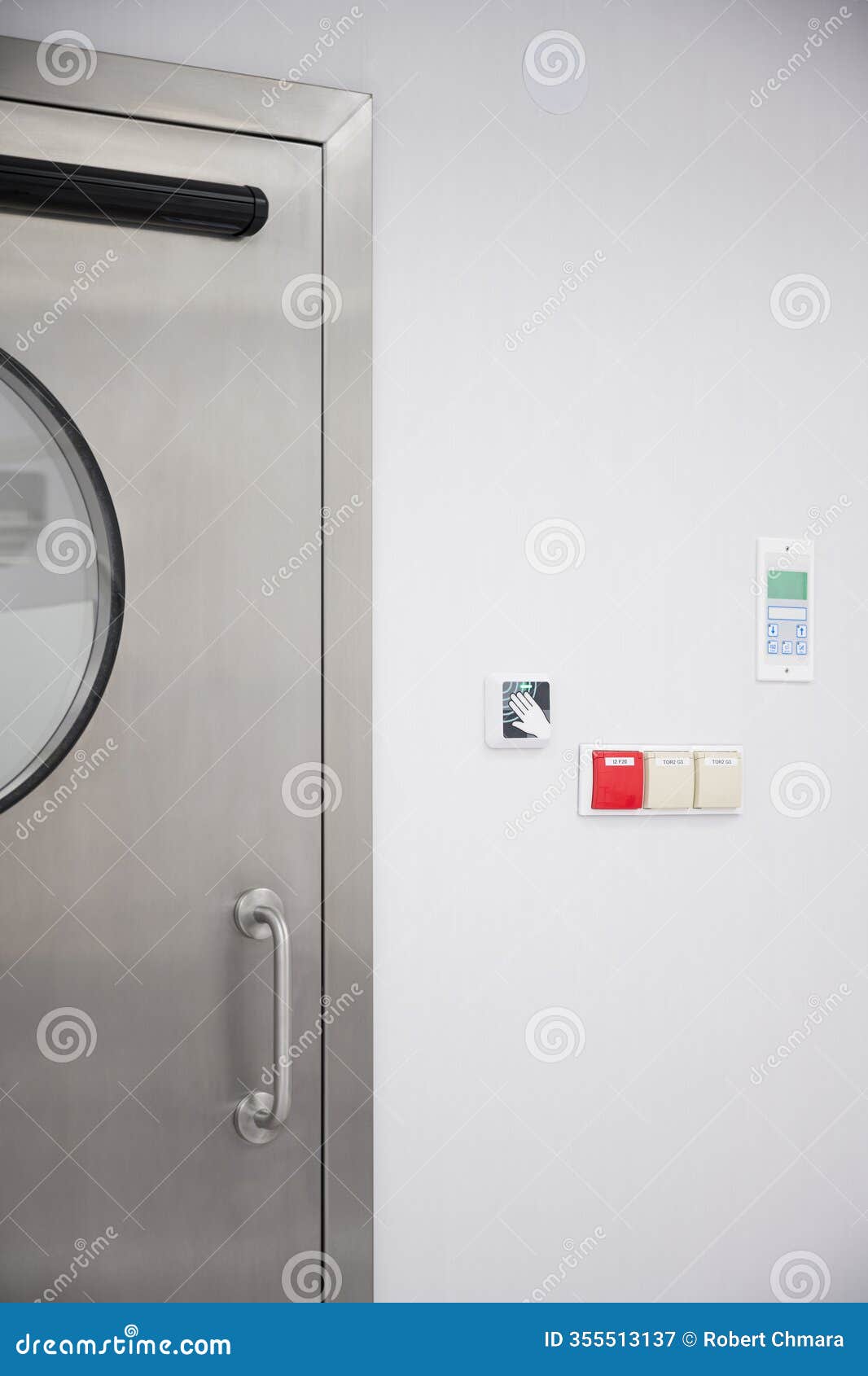 Modern Touchless Automatic Door Openers and Door Details Stock Image ...