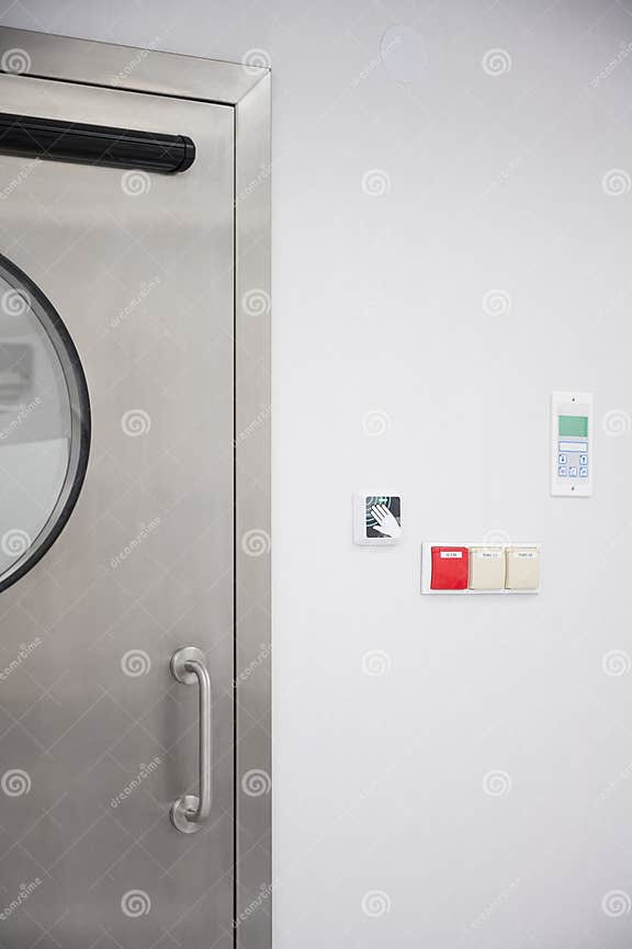 Modern Touchless Automatic Door Openers and Door Details Stock Image ...