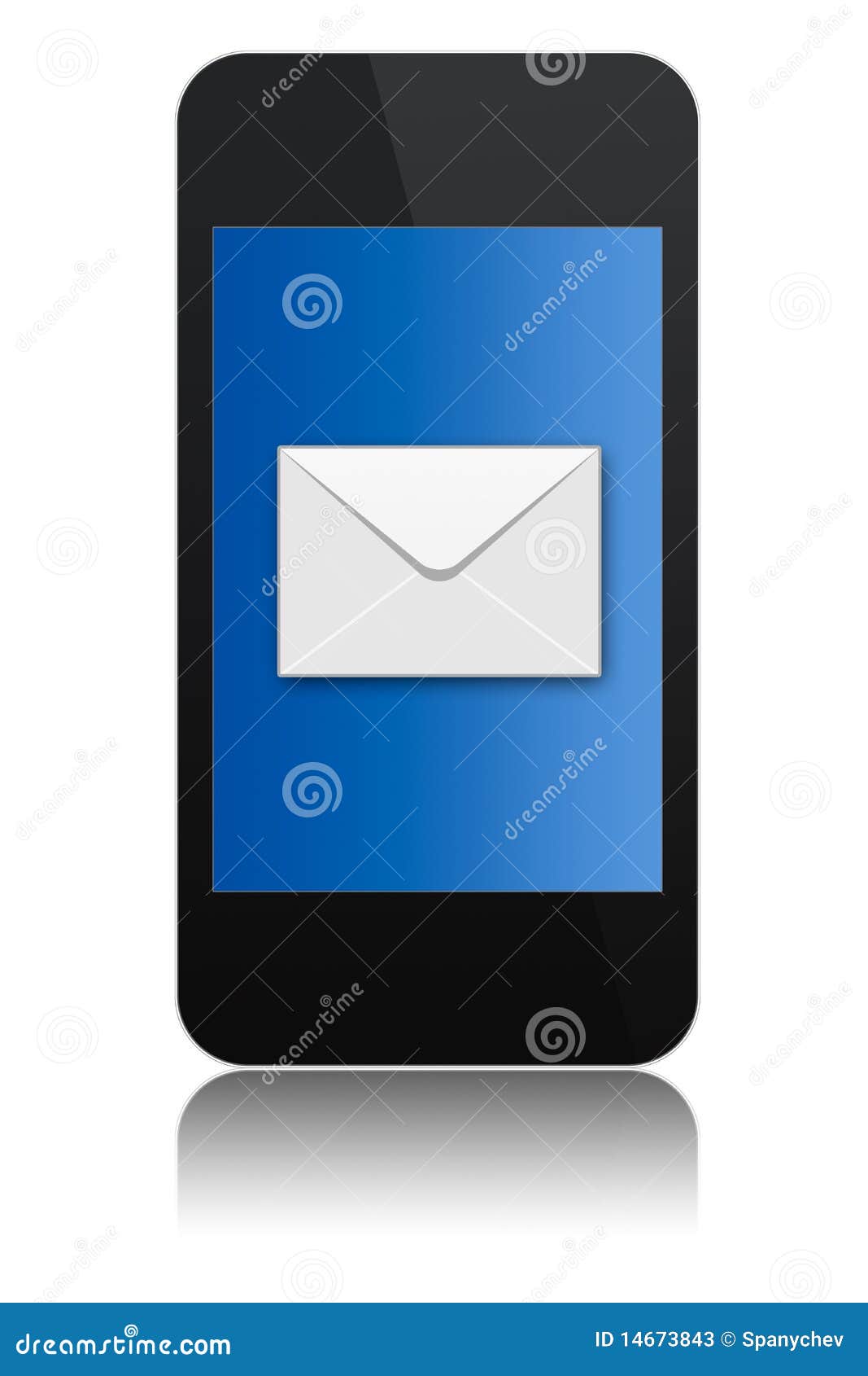 Modern Touchscreen Phone with Letter Symbol Stock Illustration ...