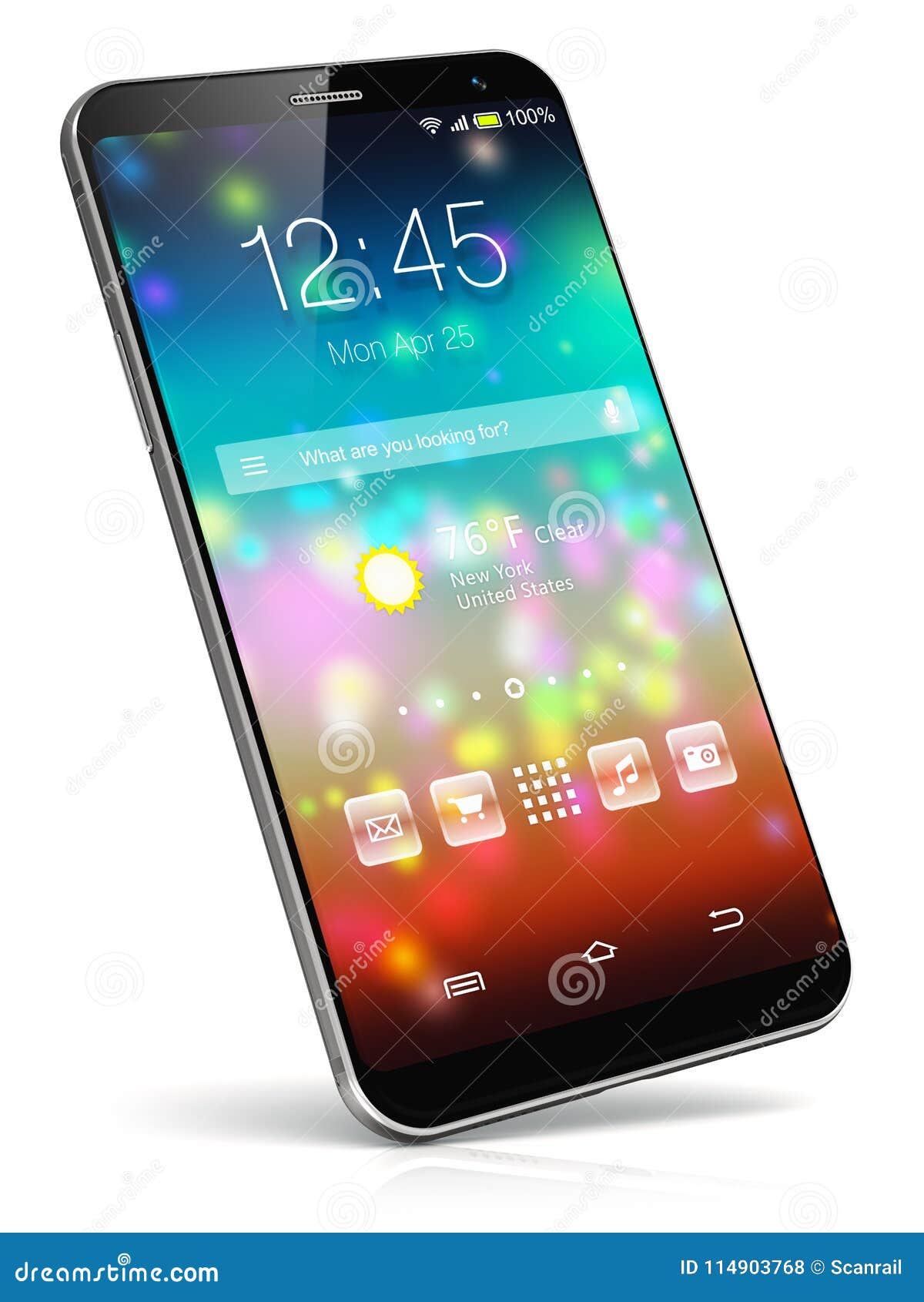 Modern Touchscreen Smartphone Stock Illustration - Illustration of ...