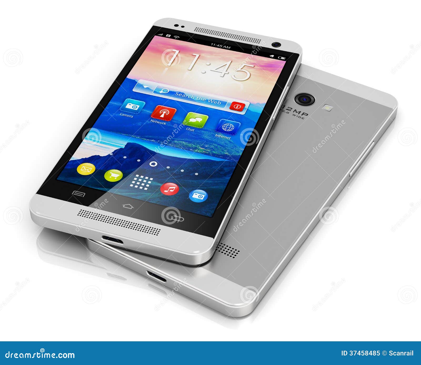 Modern Touchscreen Smartphone Stock Image - Image of multimedia ...