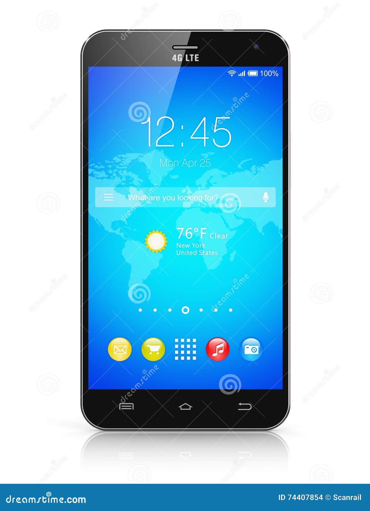 Modern Touchscreen Smartphone Stock Illustration - Illustration of ...