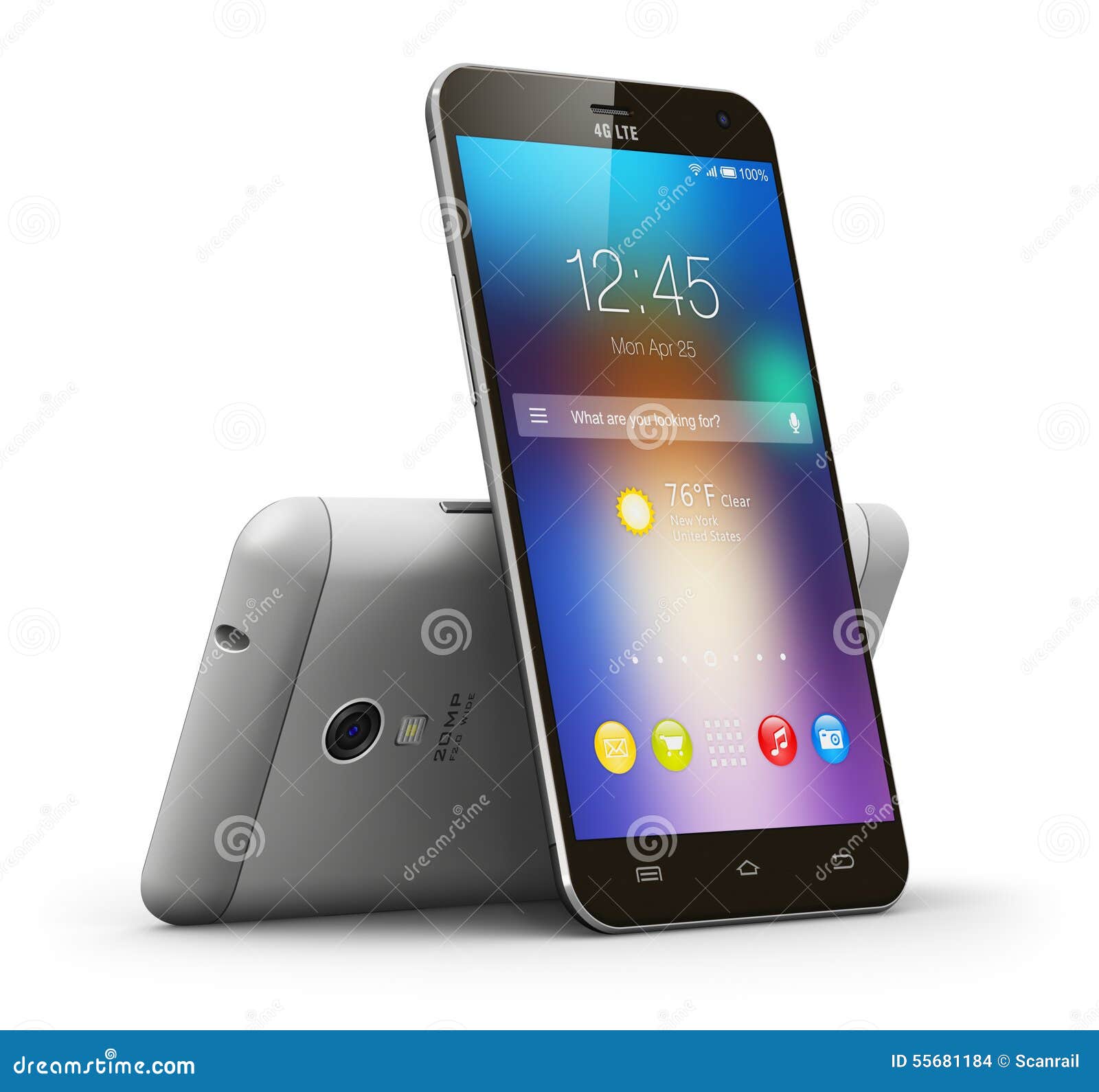 Modern Touchscreen Smartphones Stock Illustration - Illustration of ...