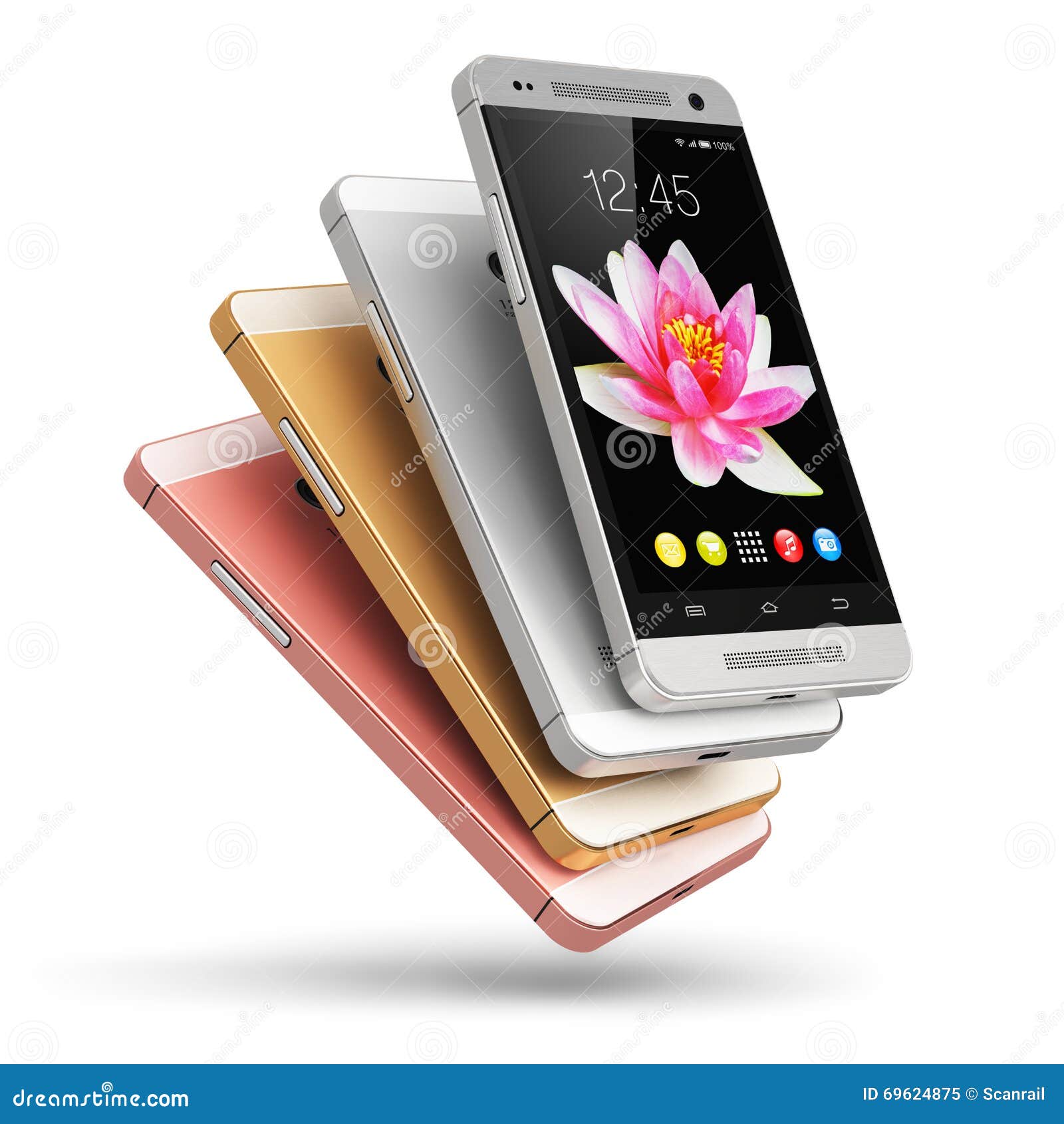 Modern Touchscreen Smartphones Stock Illustration - Illustration of ...