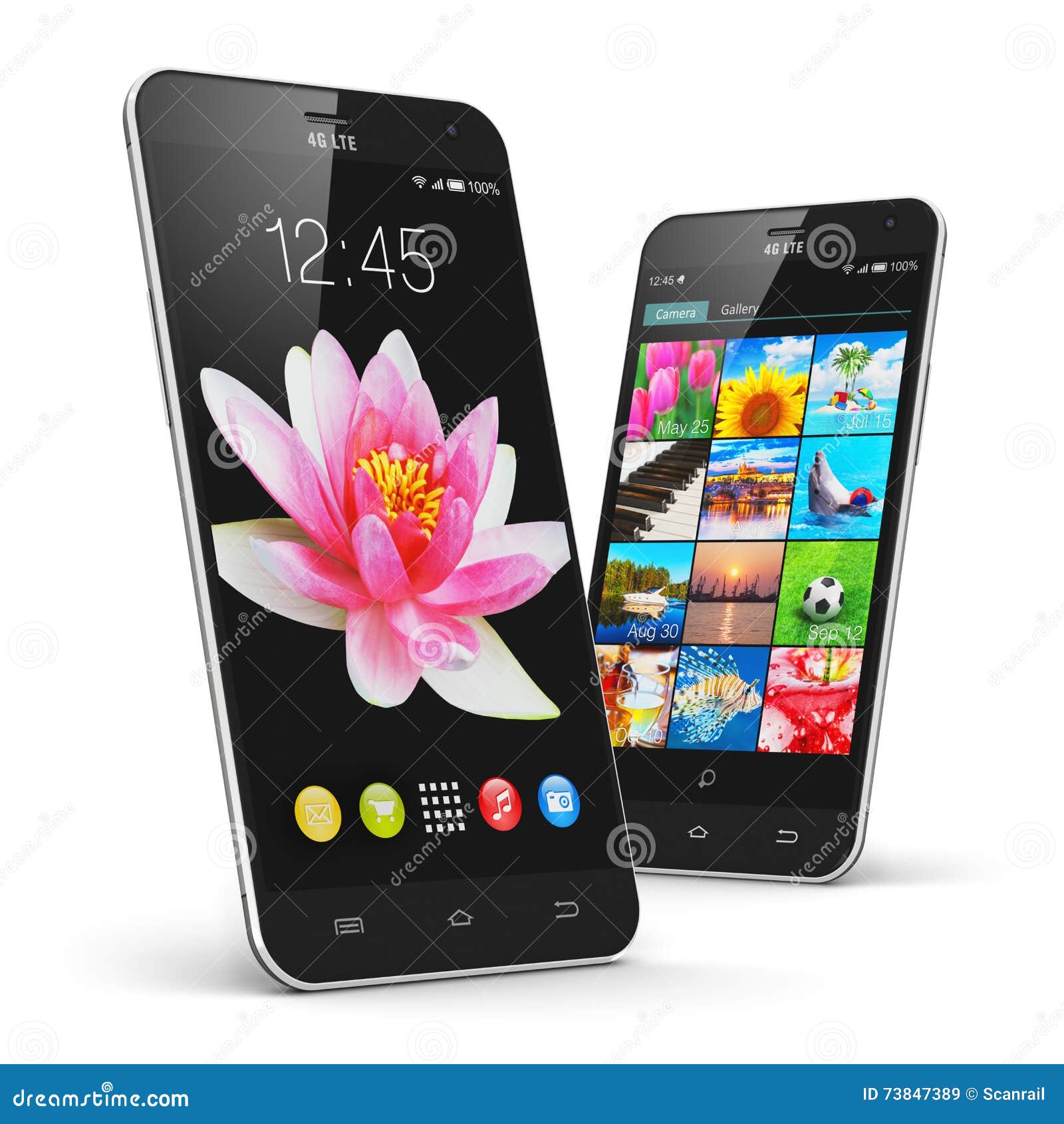 Modern Touchscreen Smartphones Stock Illustration - Illustration of ...