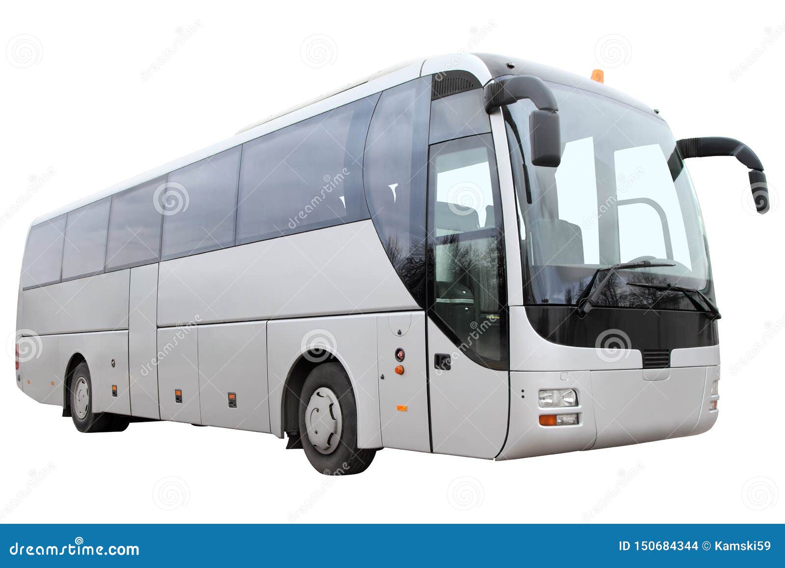 Modern Tourist Bus on White Background Stock Photo - Image of glass ...