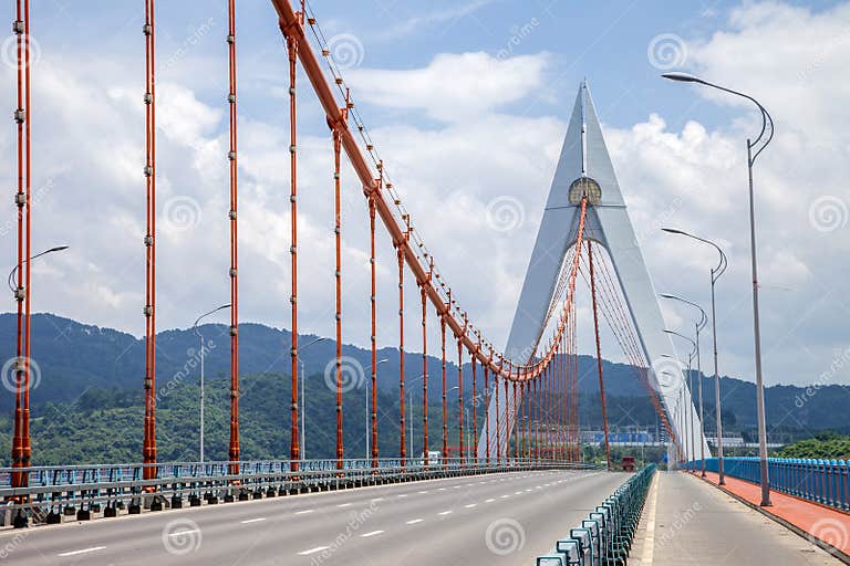 Modern tower bridge stock image. Image of cable, bridge - 33287019