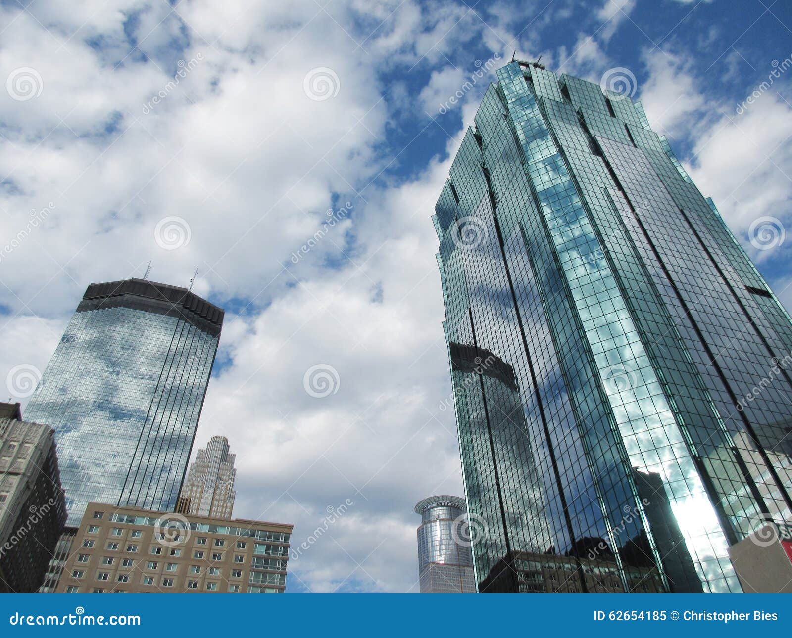 Modern Towers stock image. Image of windows, blue, clouds - 62654185