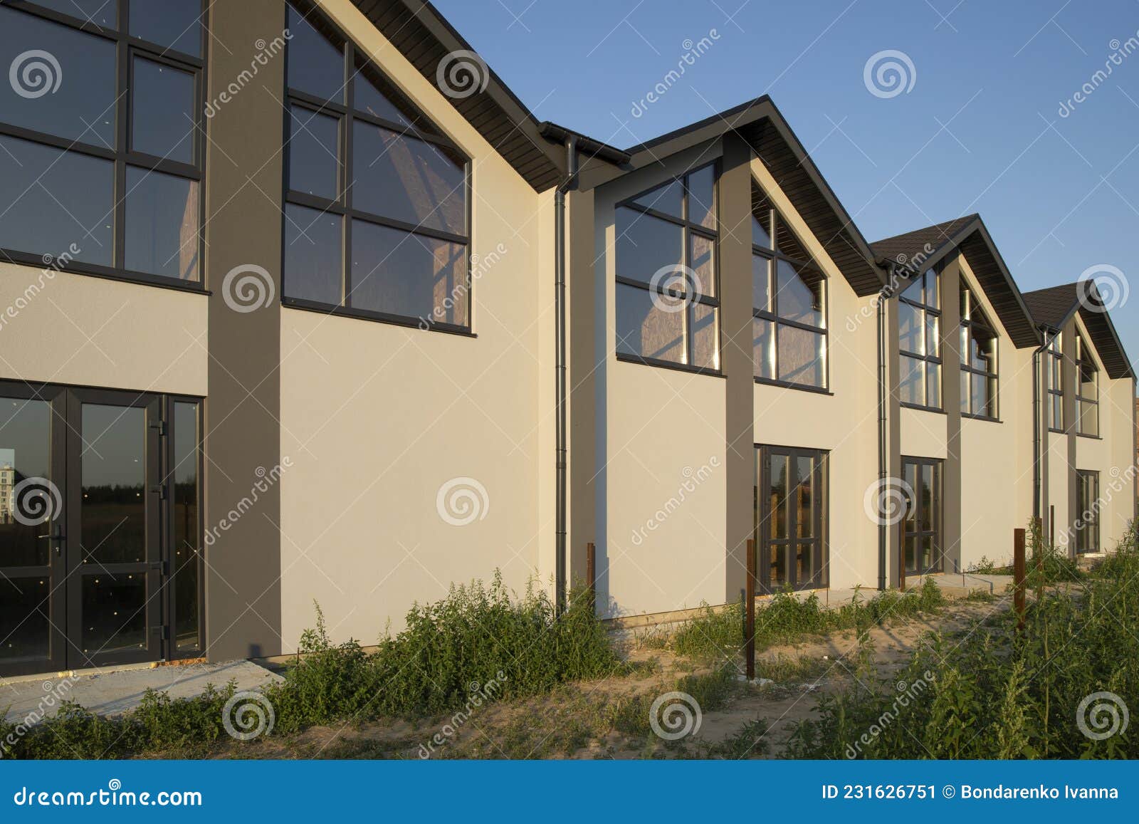 Modern Town Houses in a New Residential Complex. Stock Image - Image of ...
