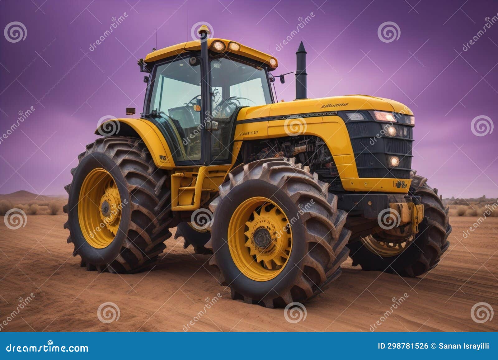 Modern Tractor on a Colored Background. Ai Generative Stock Photo ...