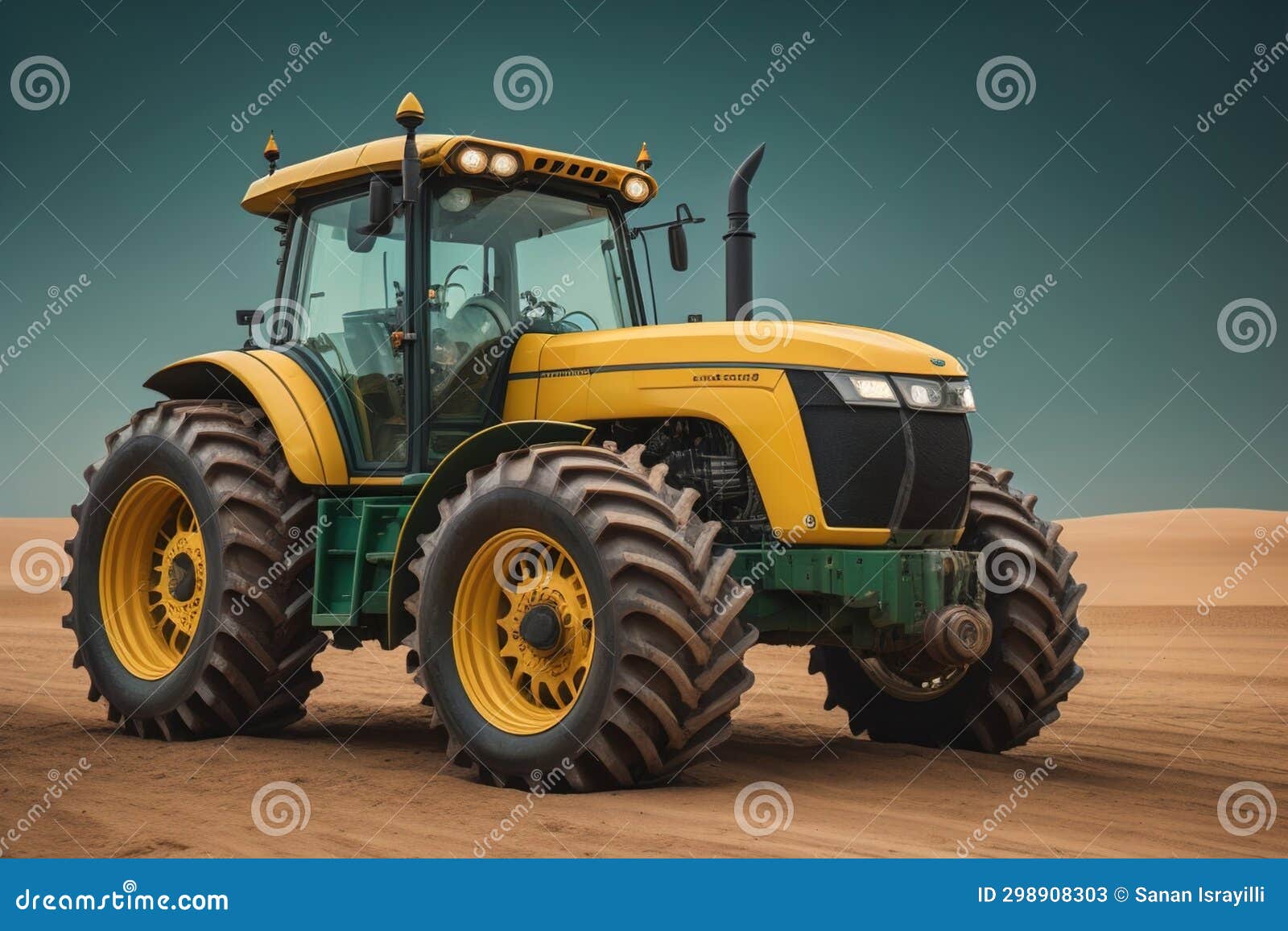 Modern Tractor on a Colored Background. Ai Generative Stock Image ...