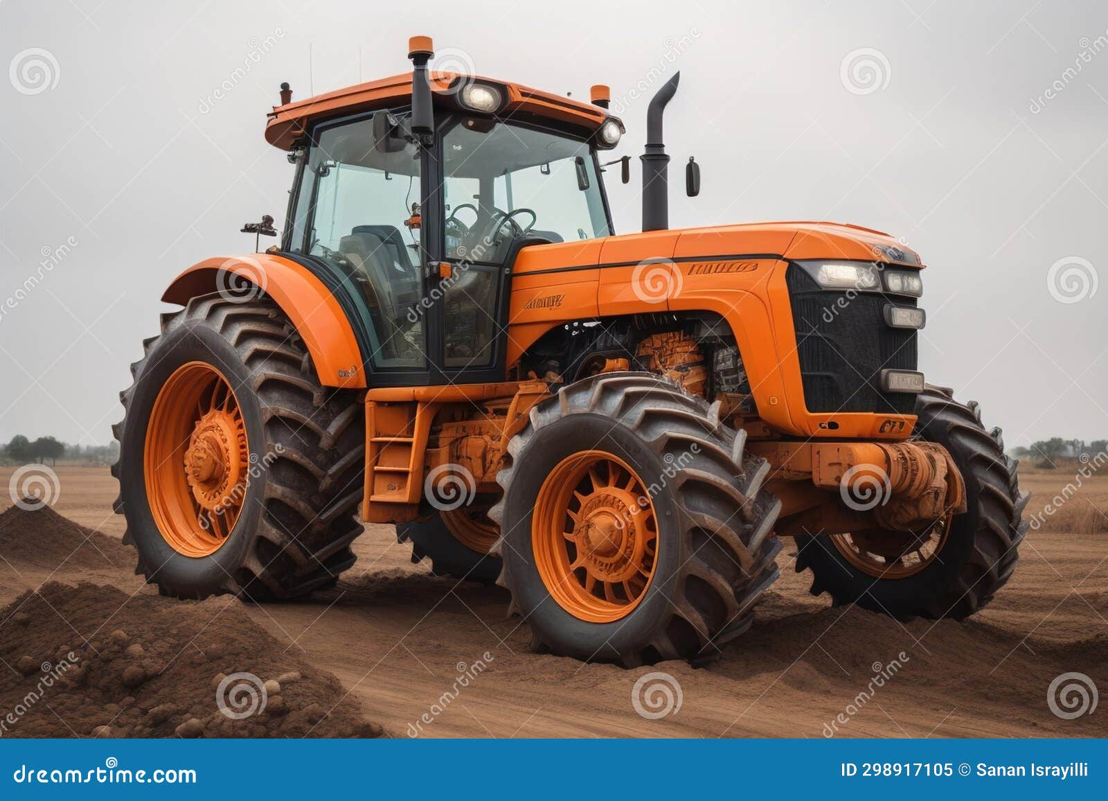 Modern Tractor on a Colored Background. Ai Generative Stock Image ...