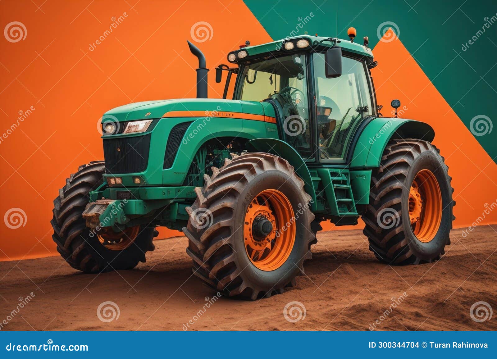 Modern Tractor on a Colored Background. Ai Generative Stock Photo ...
