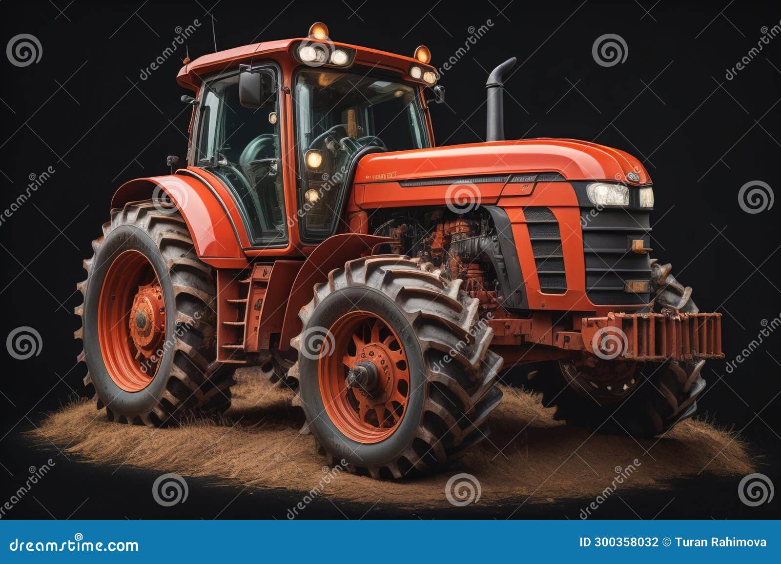 Modern Tractor on a Colored Background. Ai Generative Stock Photo ...