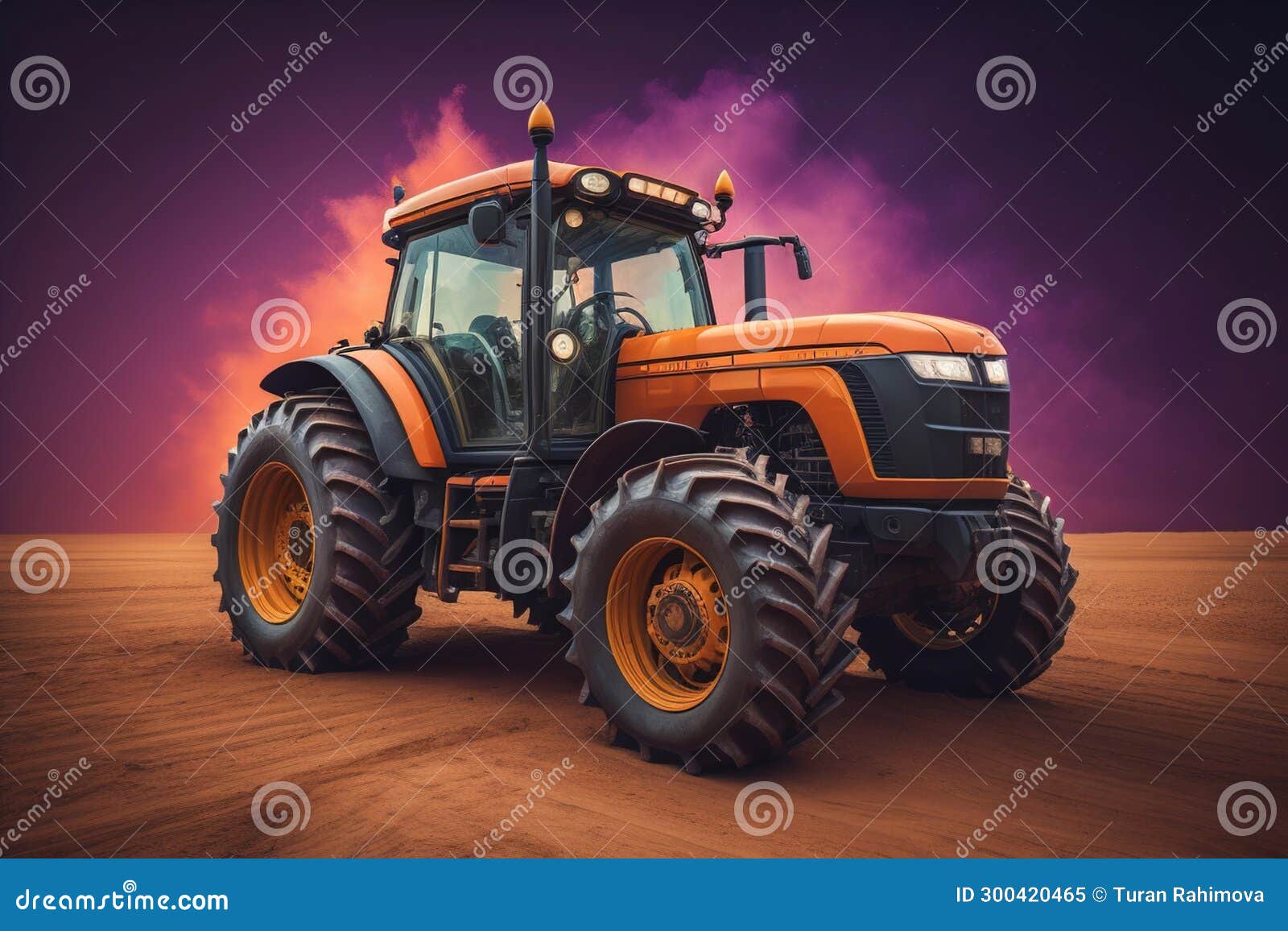 Modern Tractor on a Colored Background. Ai Generative Stock ...