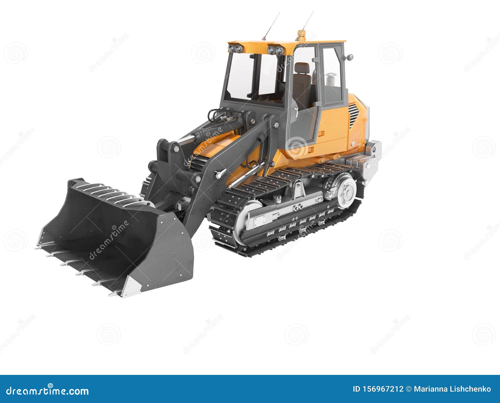 Crawler Loader For Earthwork Operations Cartoon Vector | CartoonDealer ...